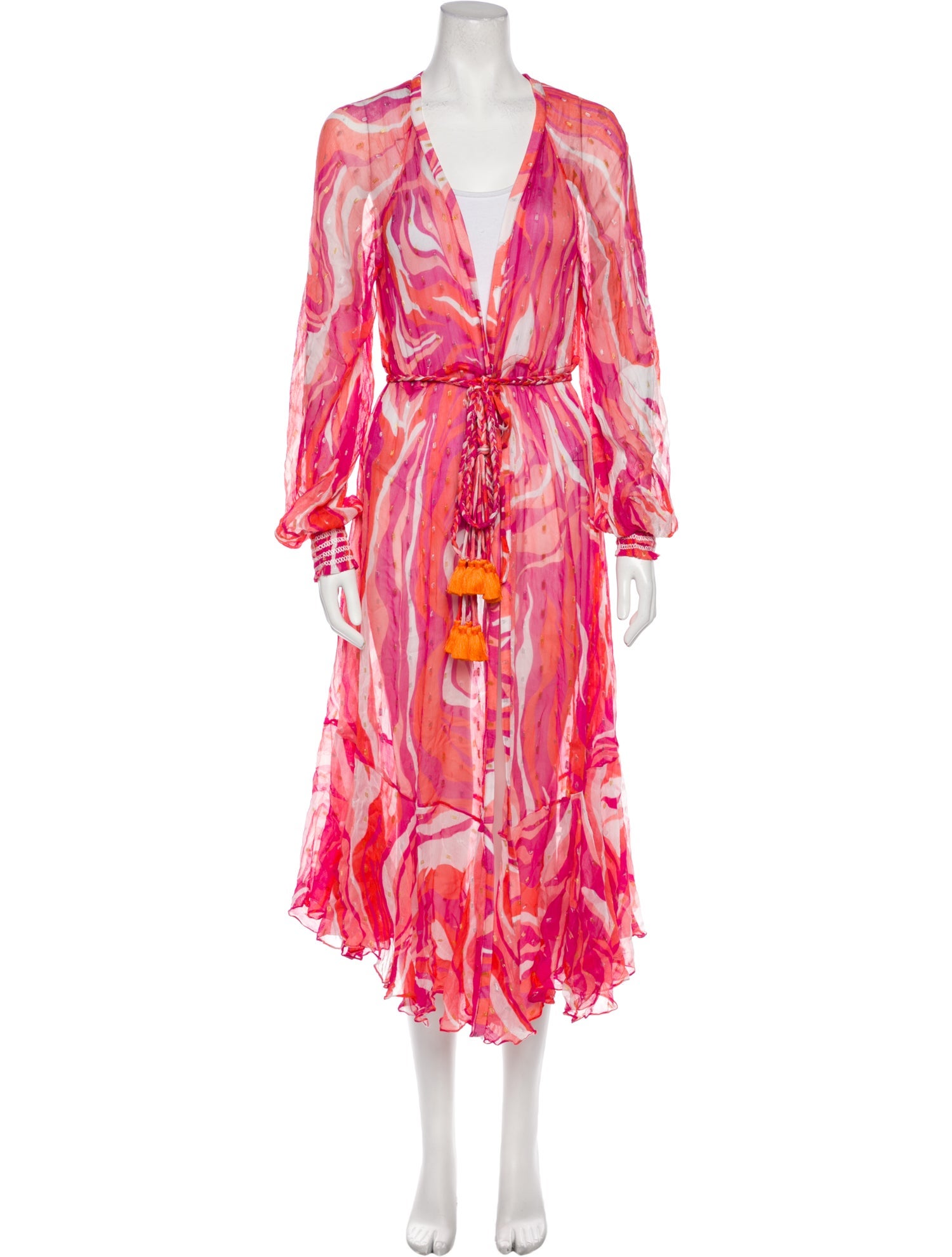 Rococo Sand Printed Long Dress - Pink Dresses, Clothing - WRCCS24017 ...