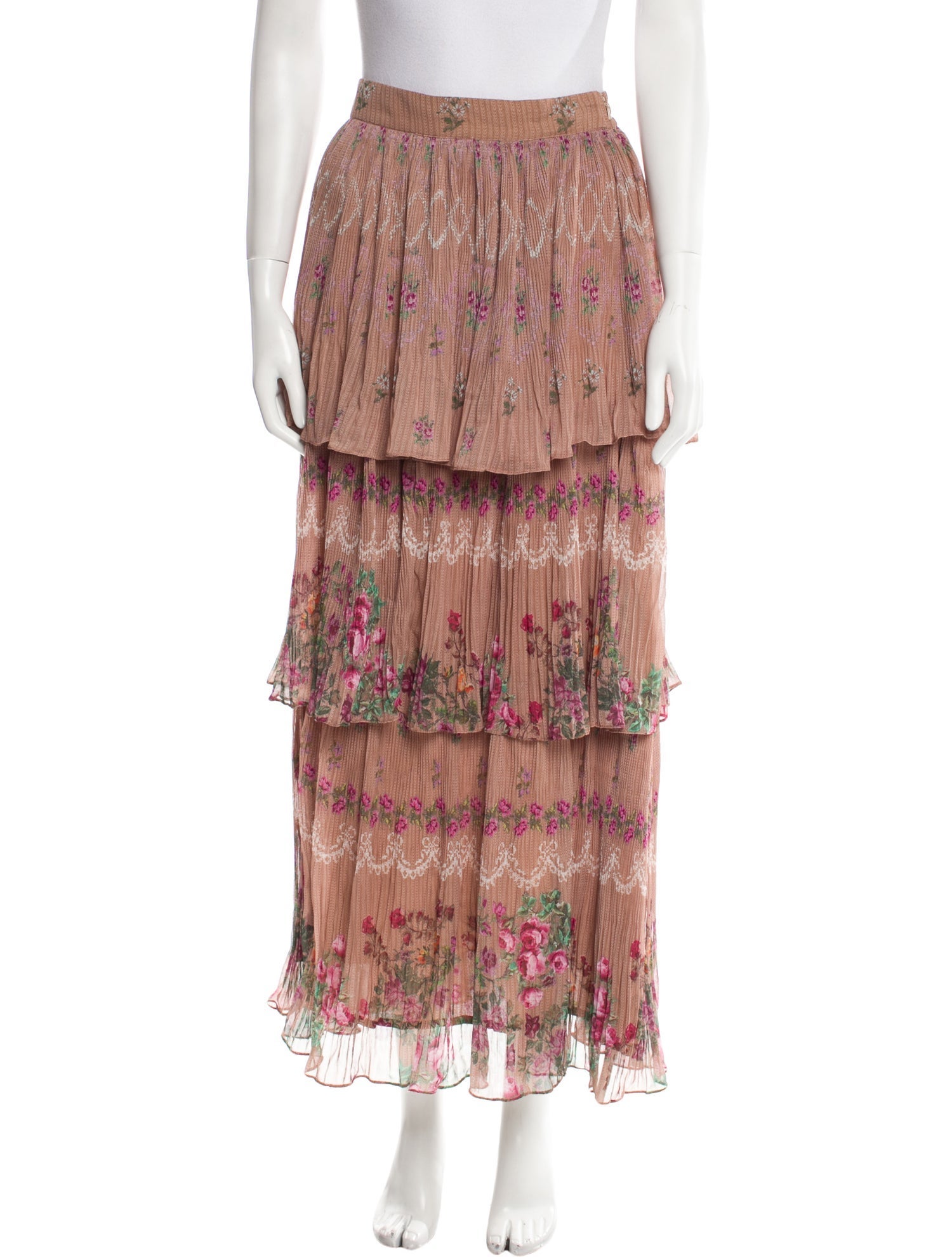 Rococo Sand Floral Print Midi Length Skirt w/ Tags - Neutrals Skirts ...