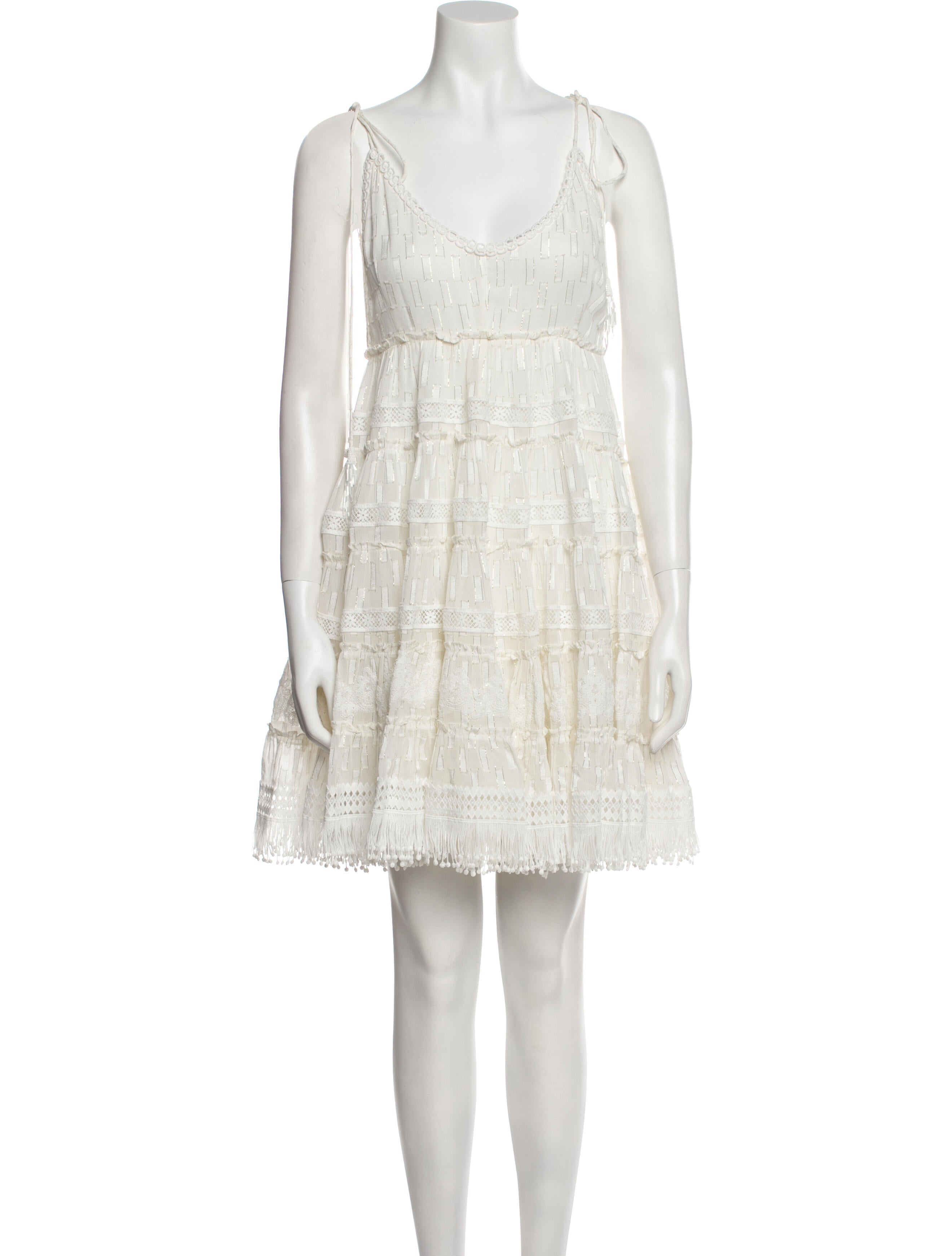 Chio Lace Pattern Mini Dress - Metallic Dresses, Clothing - WCHOE20444 ...