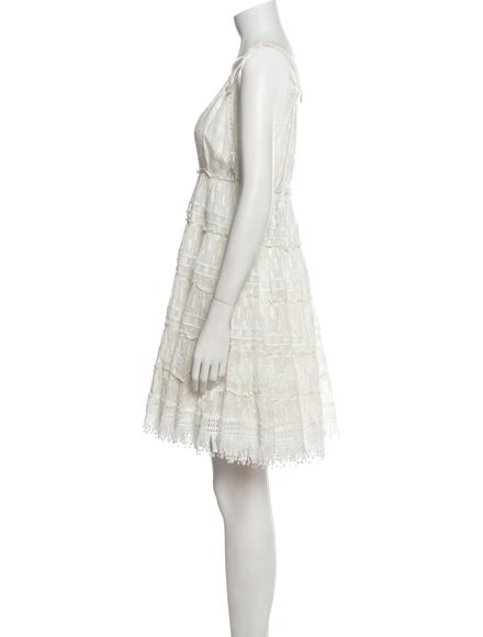 Chio Lace Pattern Mini Dress - Metallic Dresses, Clothing - WCHOE20444 ...