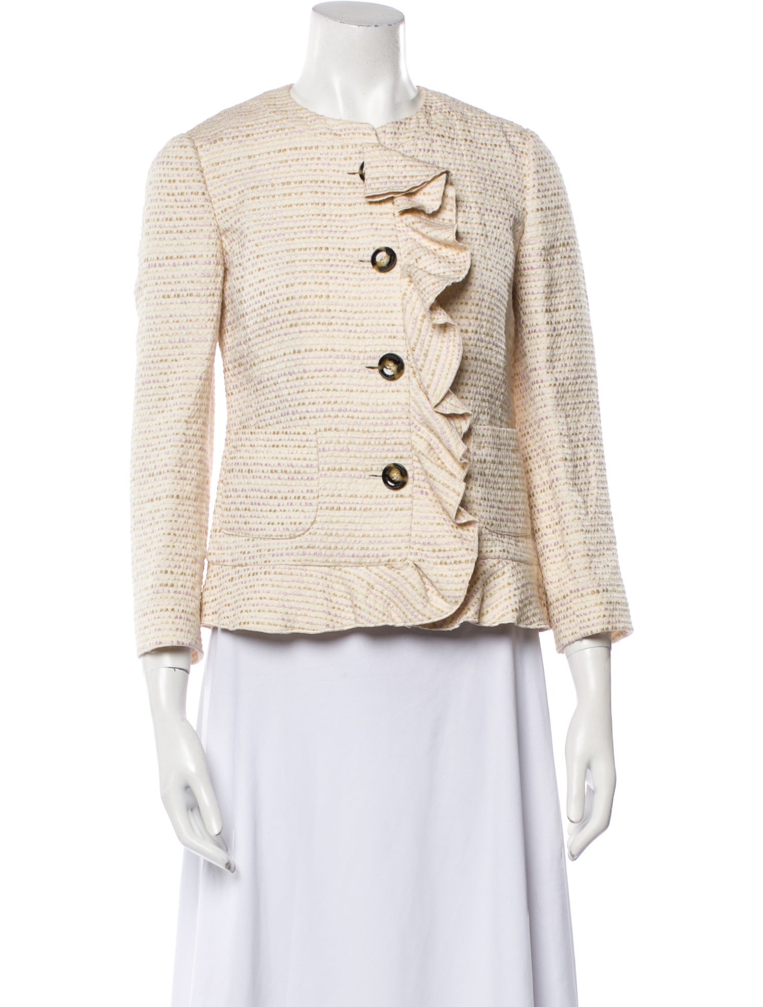 Red Valentino Tweed Pattern Jacket - Neutrals Jackets, Clothing ...
