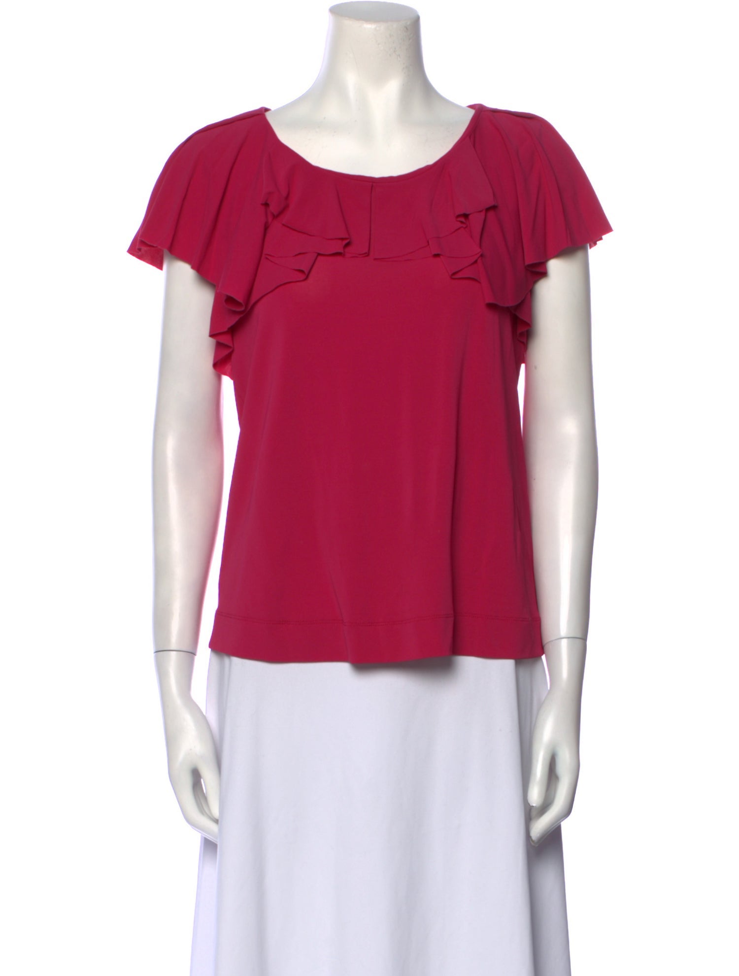 Red Valentino Scoop Neck Short Sleeve Top - Pink Tops, Clothing ...