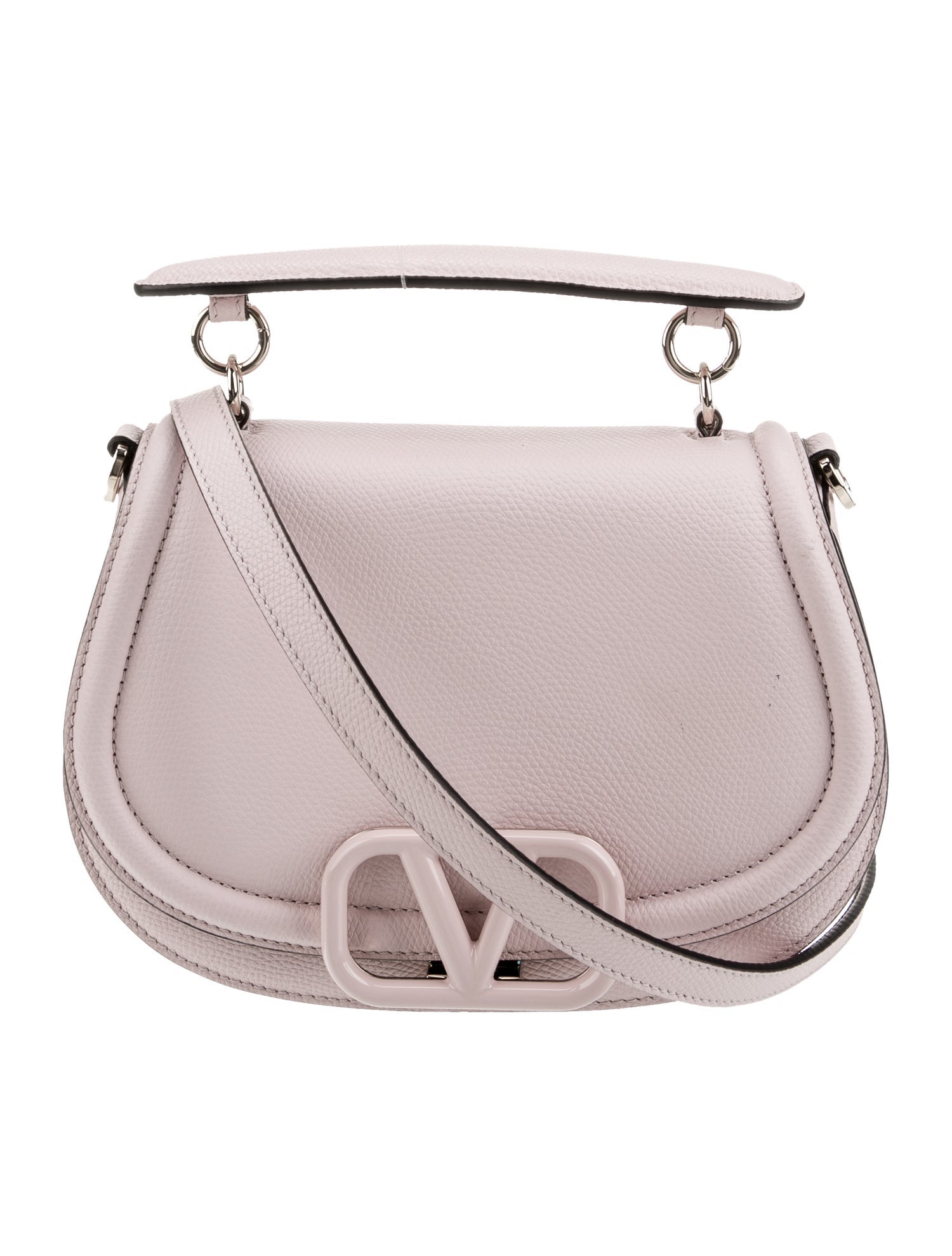 Valentino Leather Top Handle Bag - Pink Handle Bags, Handbags ...