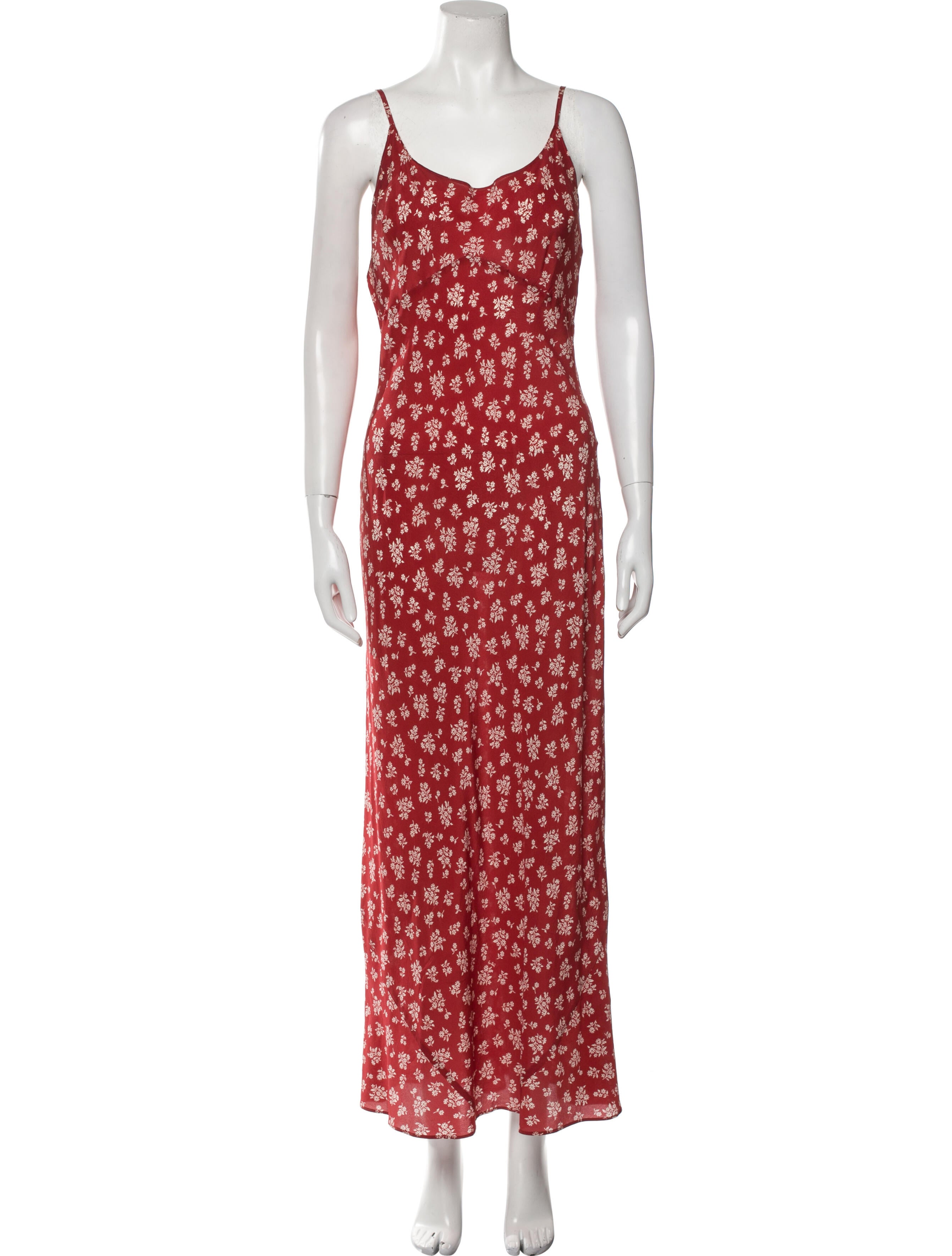 Réalisation Par Silk Long Dress - Red Dresses, Clothing - WREAL35710 ...