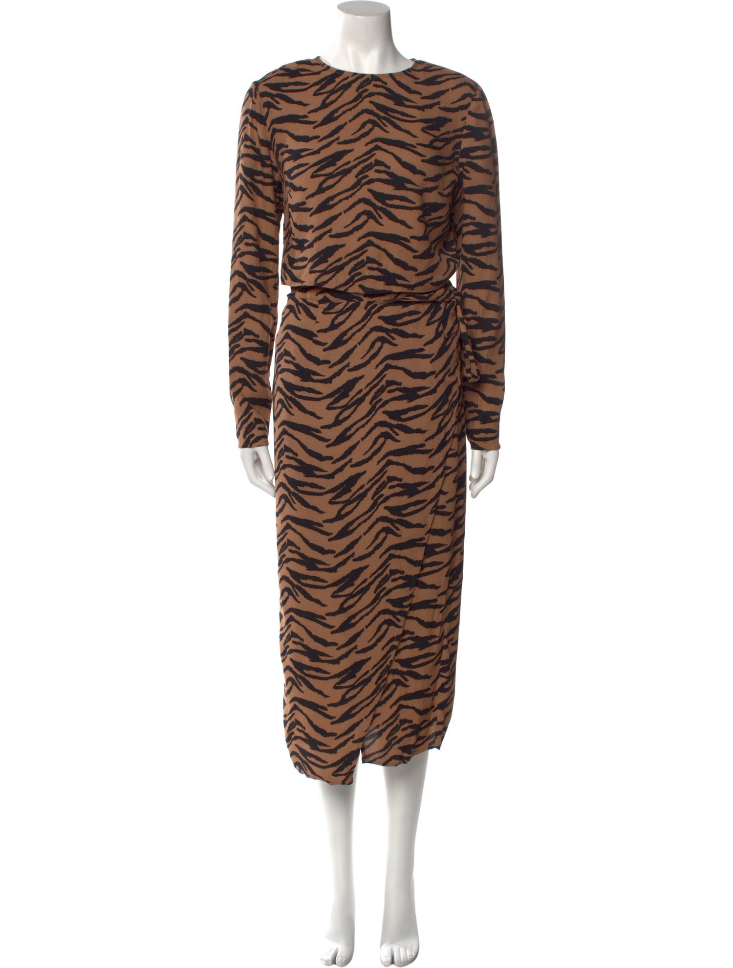 Réalisation Par Animal Print Long Dress - Brown Dresses, Clothing ...