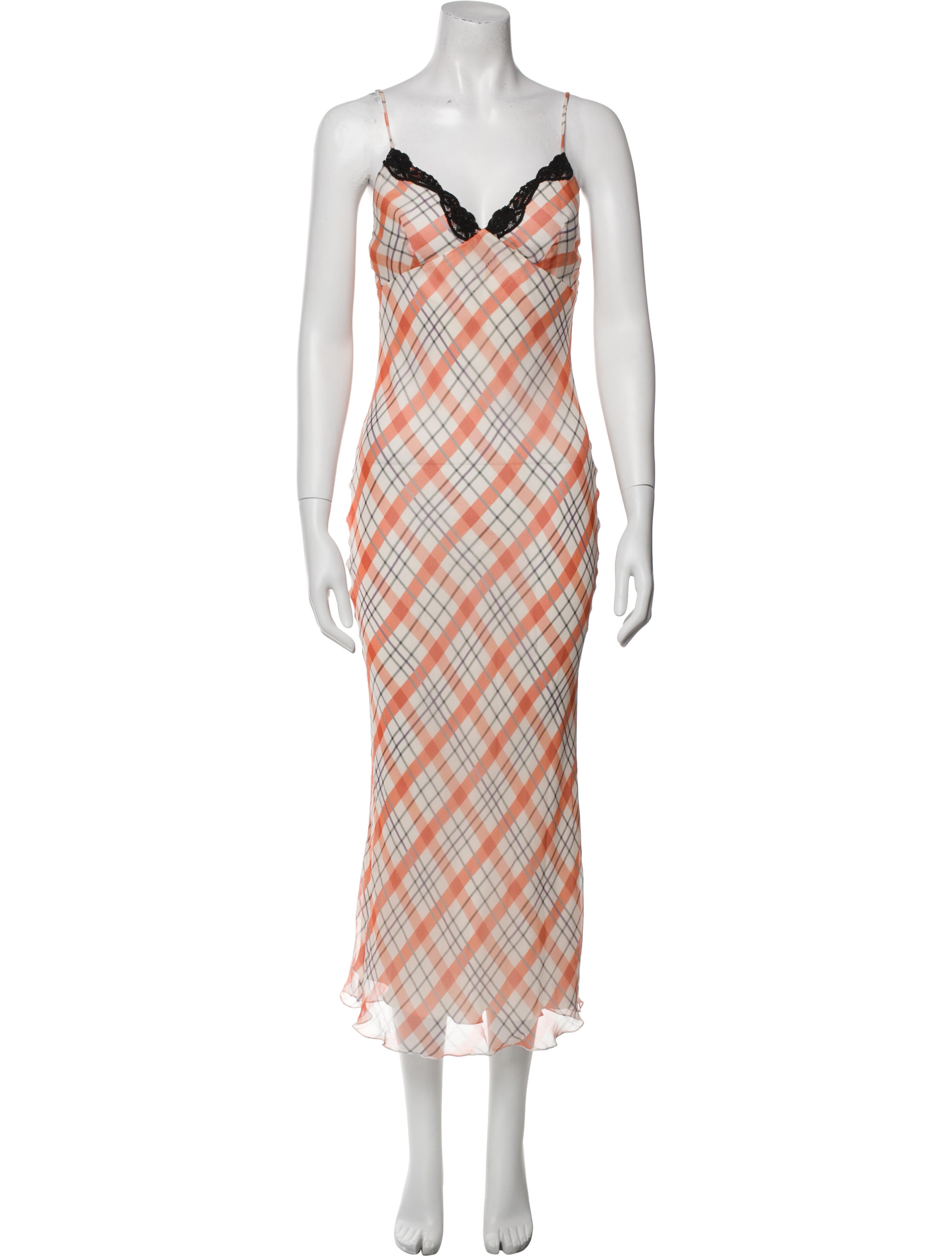 Réalisation Par Silk Long Dress - Orange Dresses, Clothing - WREAL38451 ...