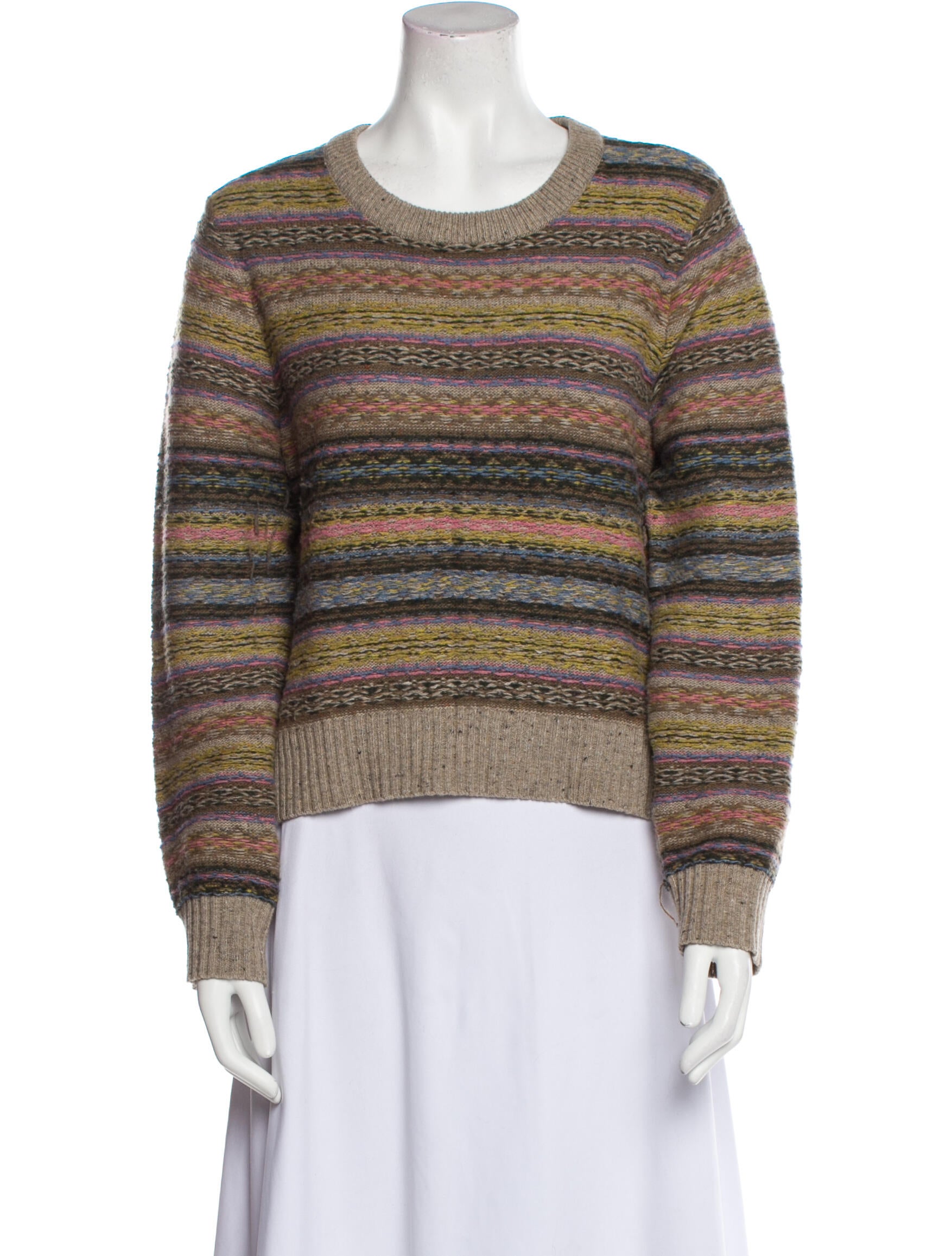 RE/DONE Striped Scoop Neck Sweater - Neutrals Knitwear, Clothing ...