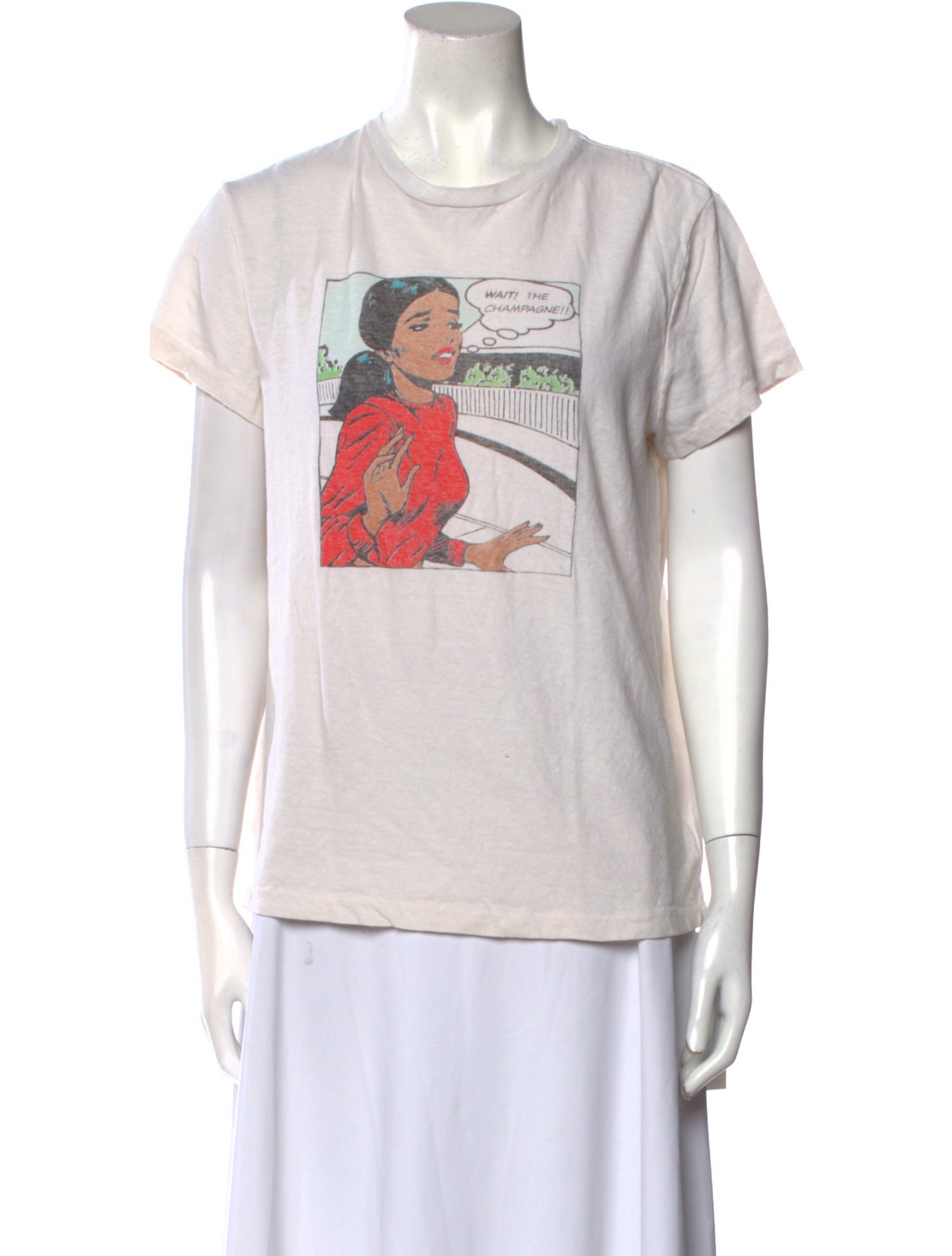 RE/DONE Graphic Print Crew Neck T-Shirt - Neutrals Tops, Clothing ...