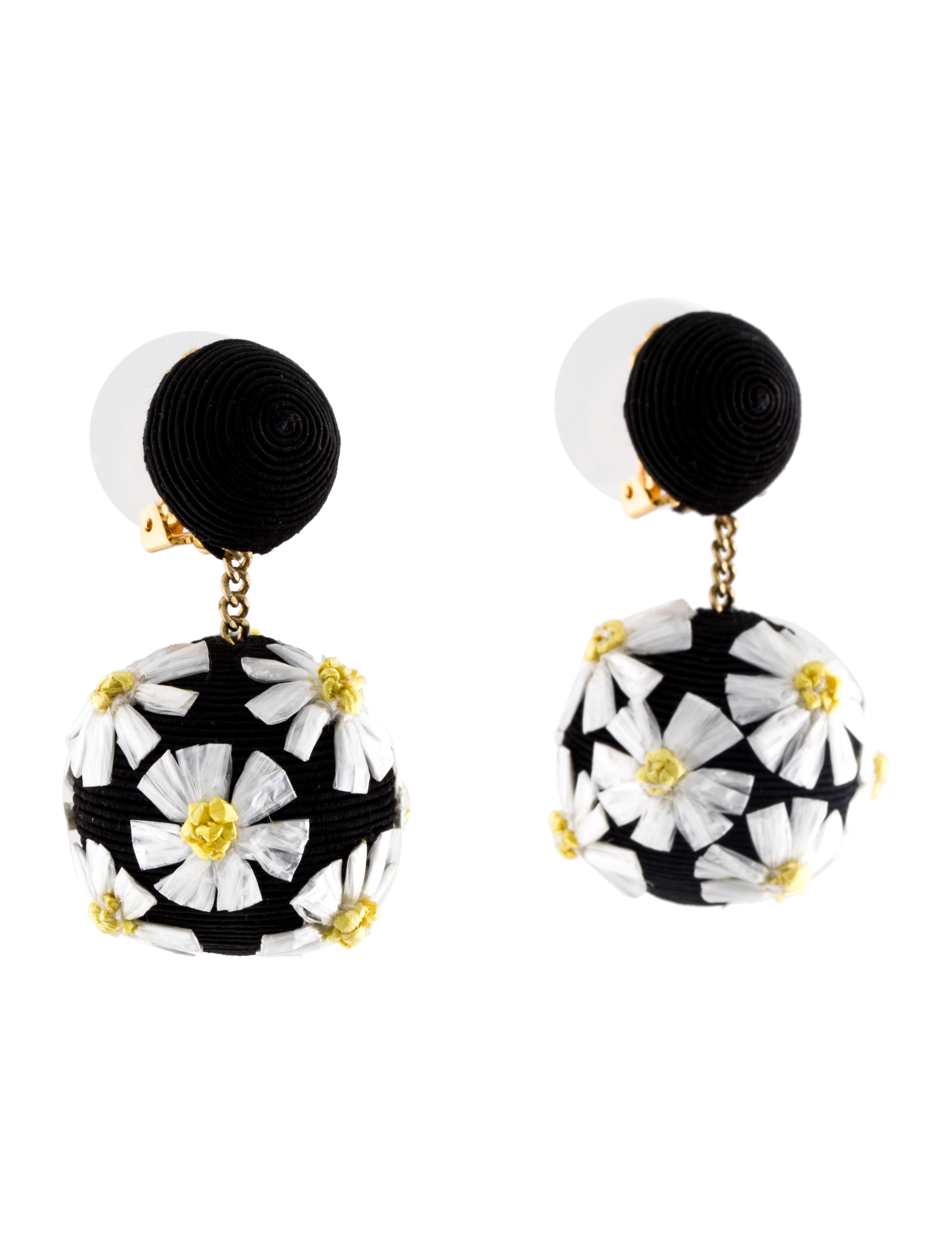 Rebecca de Ravenel Forget Me Not Daisy Drop Earrings - Black Drop ...
