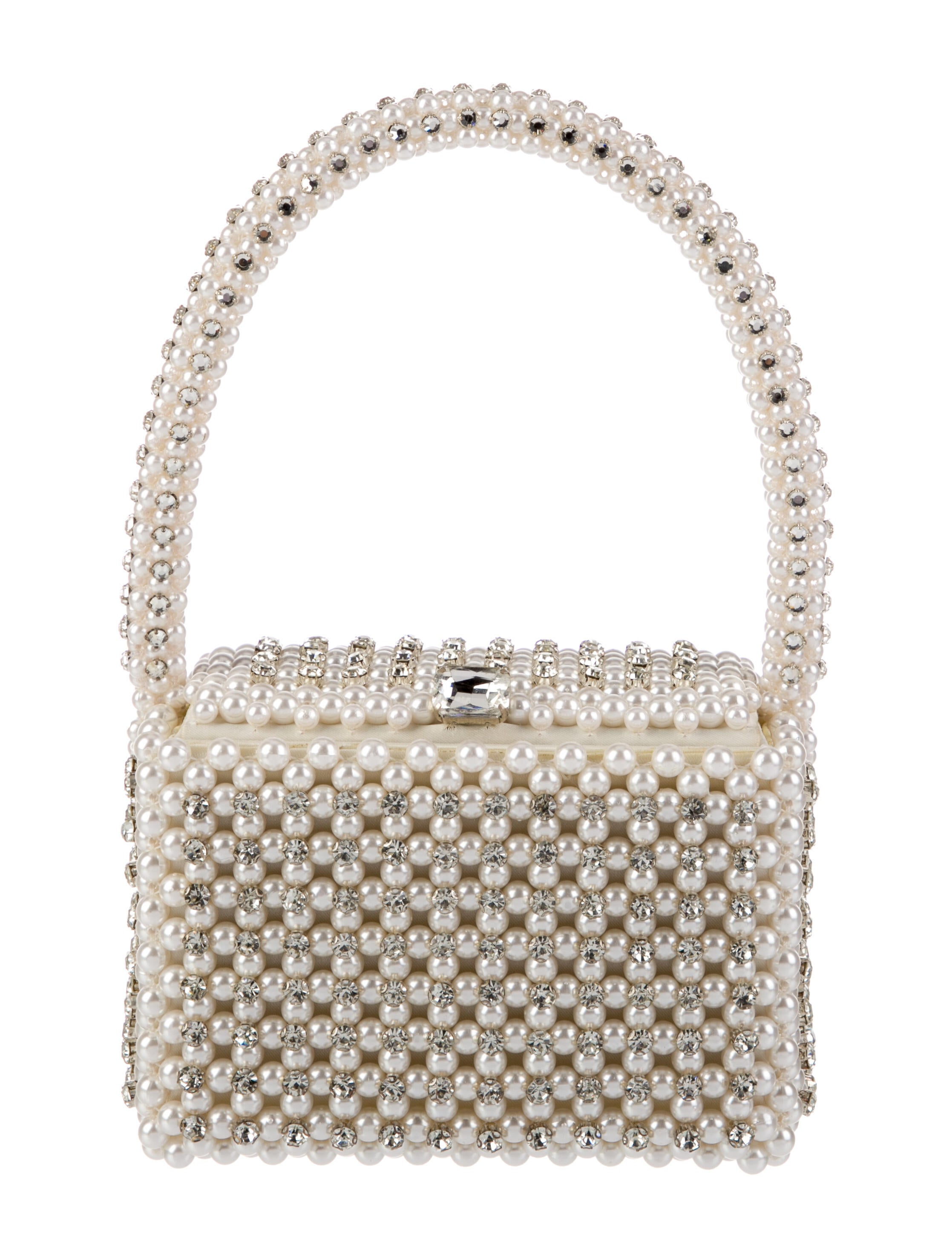 Retrofête Eclipse Pearly Crystal-Embellished Handle Bag - White Handle ...
