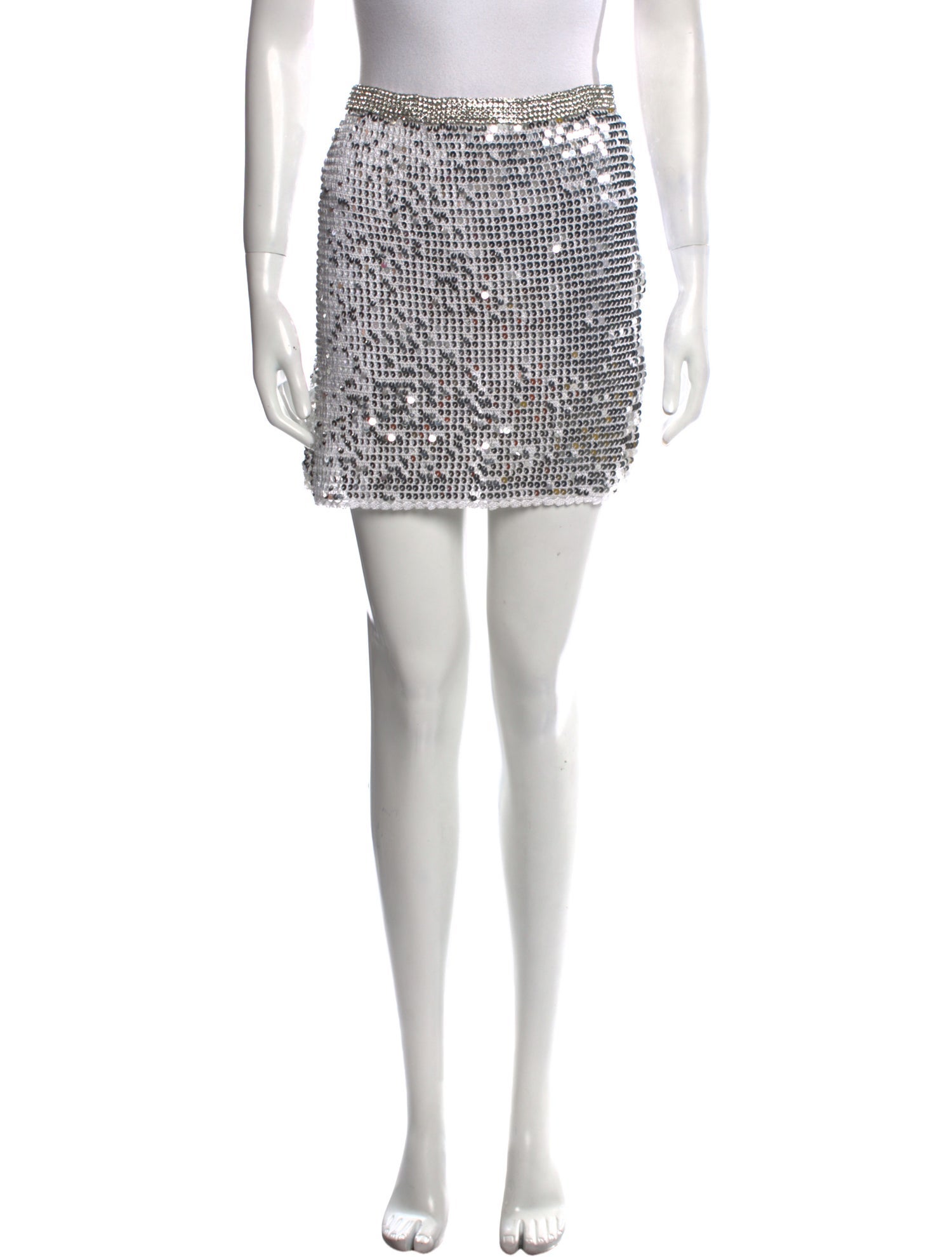 Retrofête Printed Mini Skirt - Silver Skirts, Clothing - WRETO32000 ...