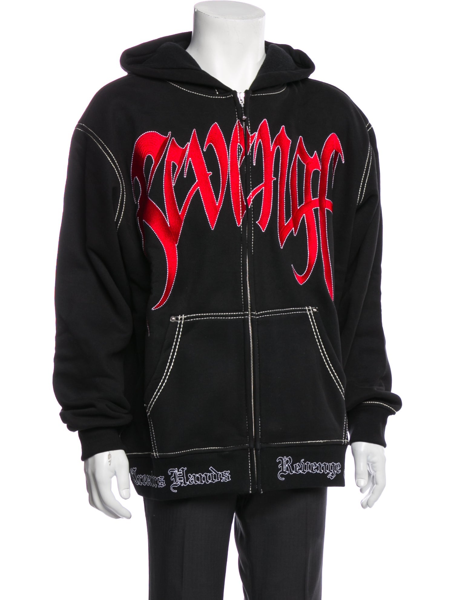 Revenge Graphic Print Crew Neck Hoodie - Black Sweatshirts & Hoodies ...