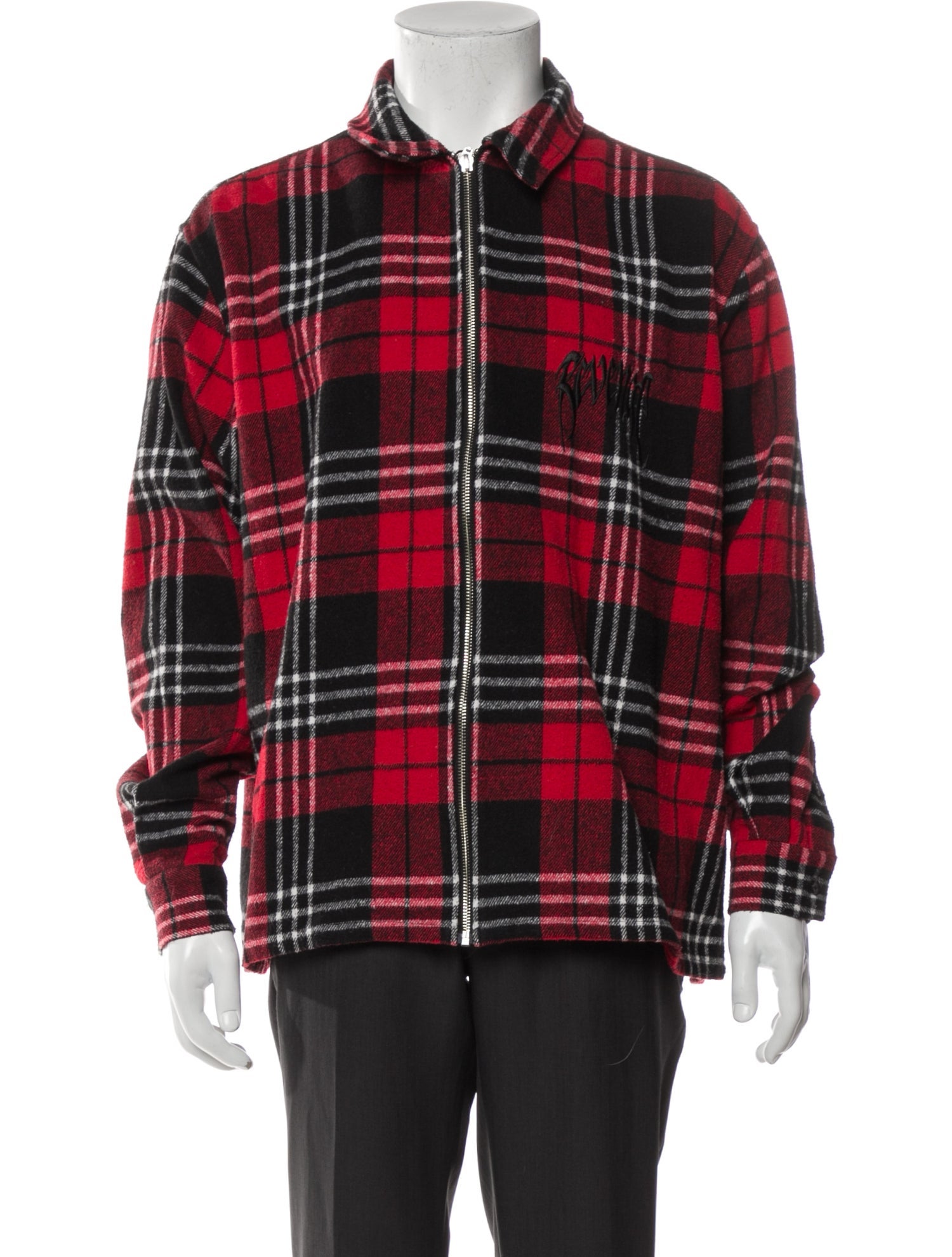 Revenge Plaid Print Jacket - Red Outerwear, Clothing - WREVG20185 | The ...