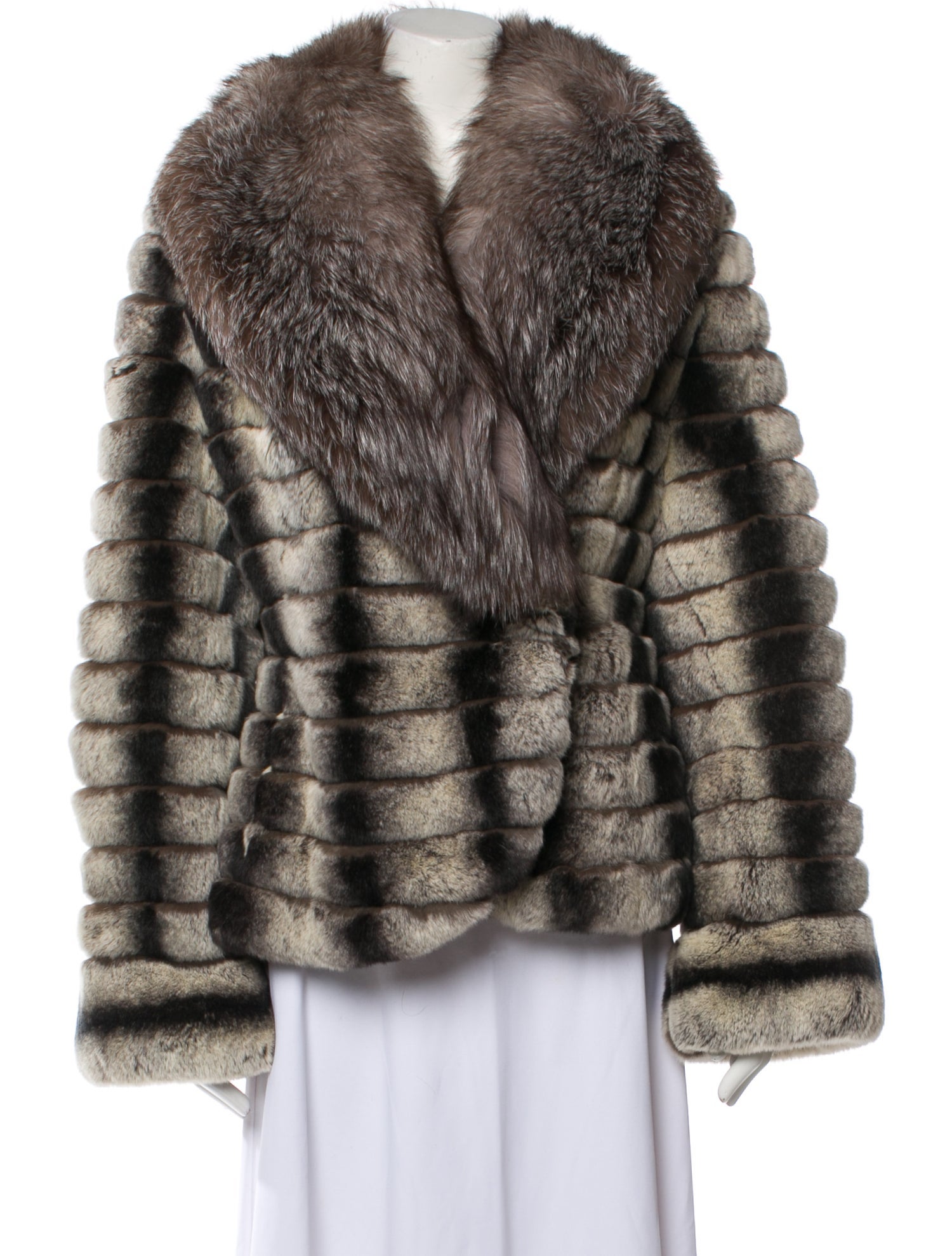 Rich furs Dittrich Colorblock Pattern Fur Coat - Brown Coats, Clothing - WRFDI20030 | The RealReal