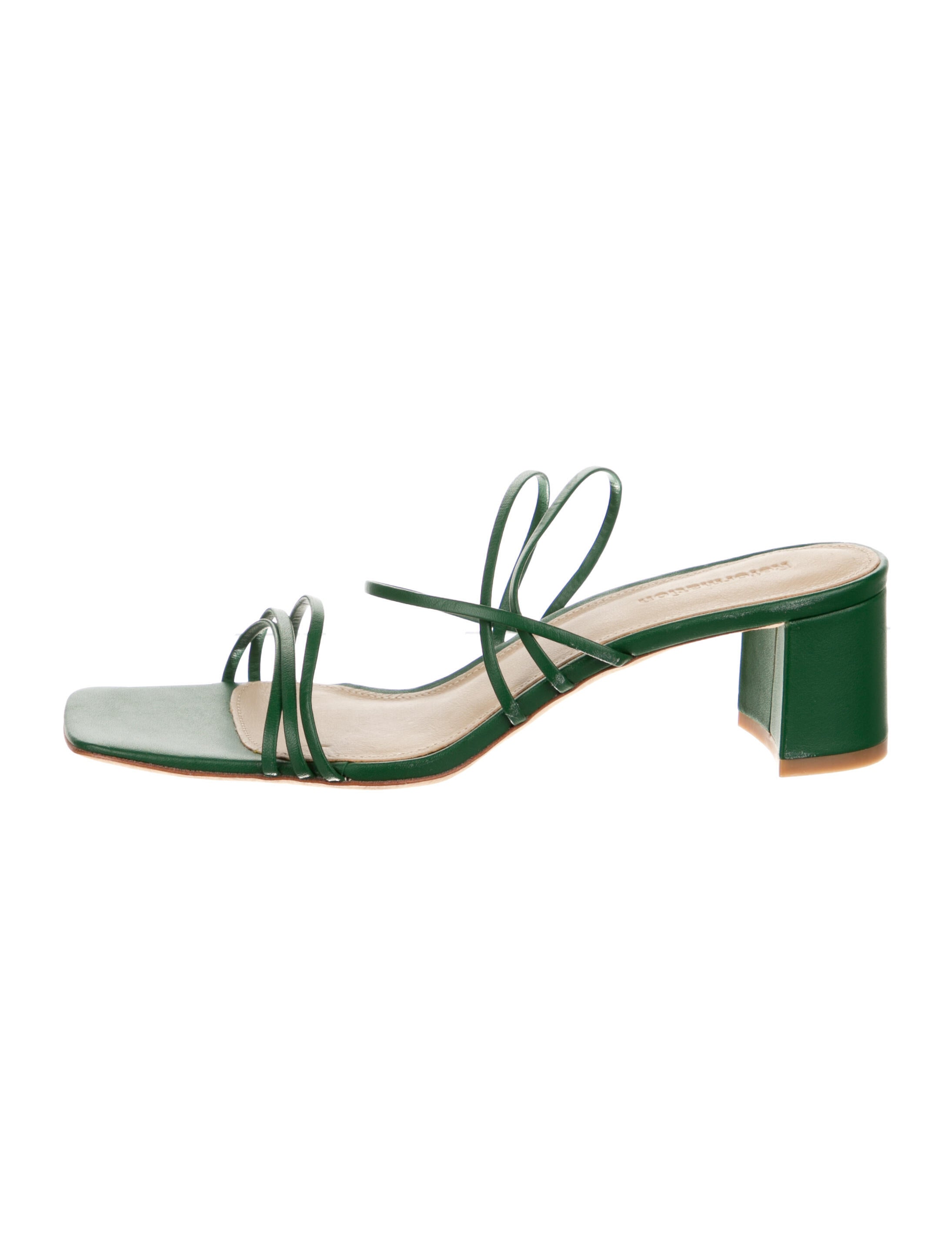 Reformation Leather Slides - Green Sandals, Shoes - WRFMN133735 | The ...