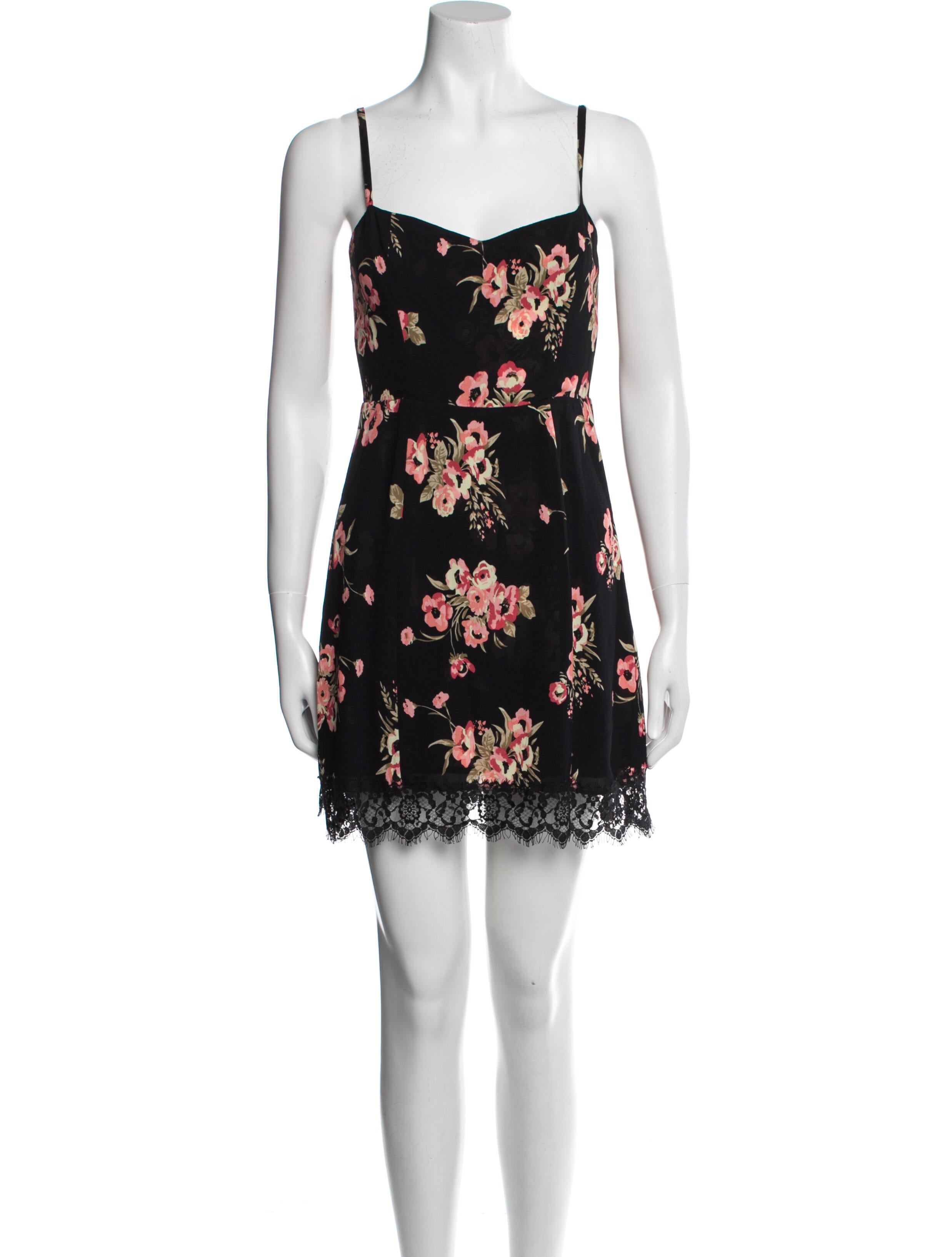 Reformation Lace Pattern Mini Dress - Black Dresses, Clothing ...