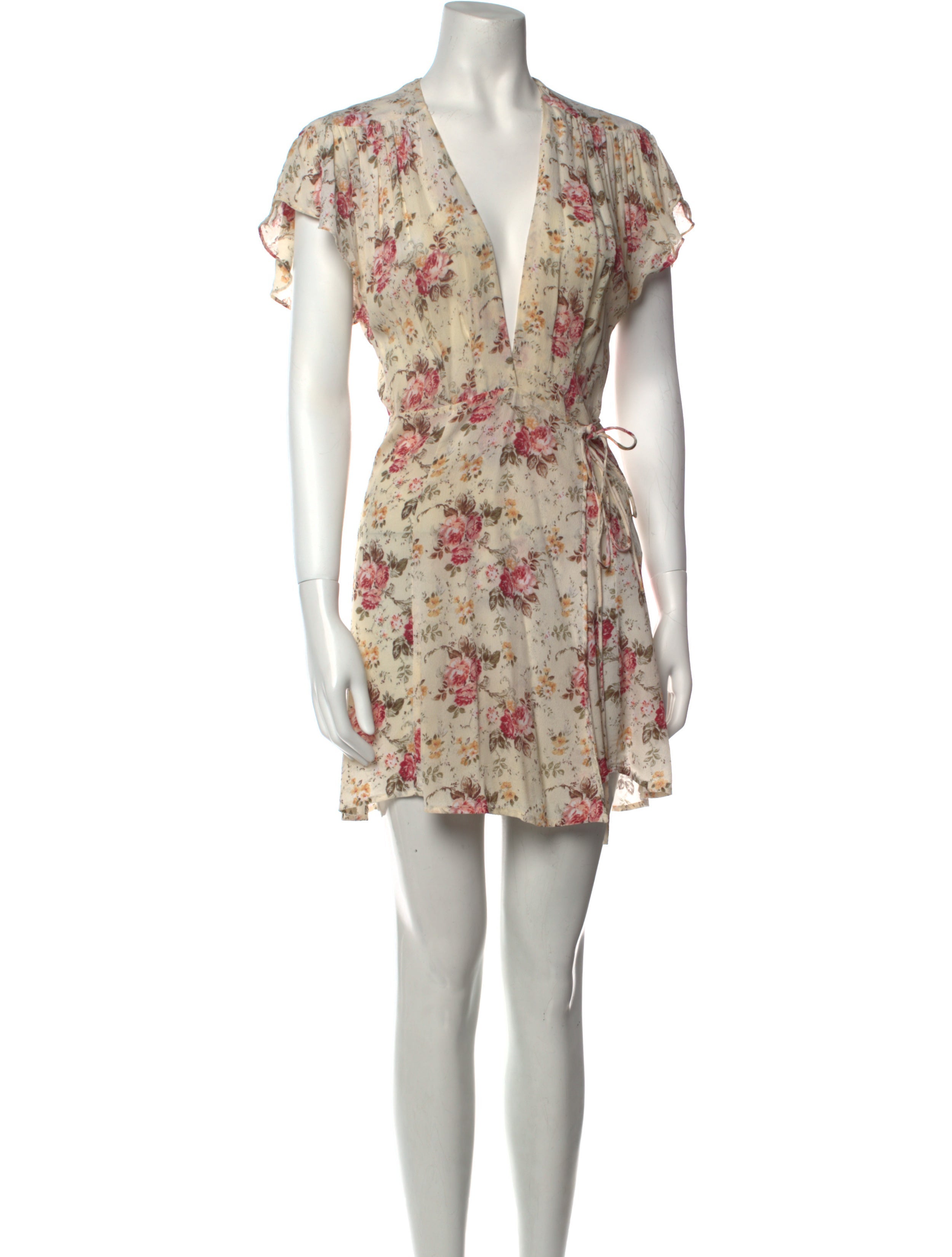 Reformation Floral Print Mini Dress - Neutrals Dresses, Clothing ...