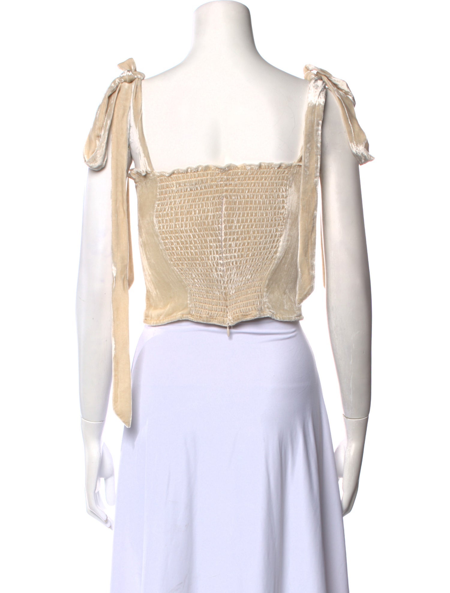 Reformation Square Neckline Sleeveless Crop Top - Neutrals Tops ...