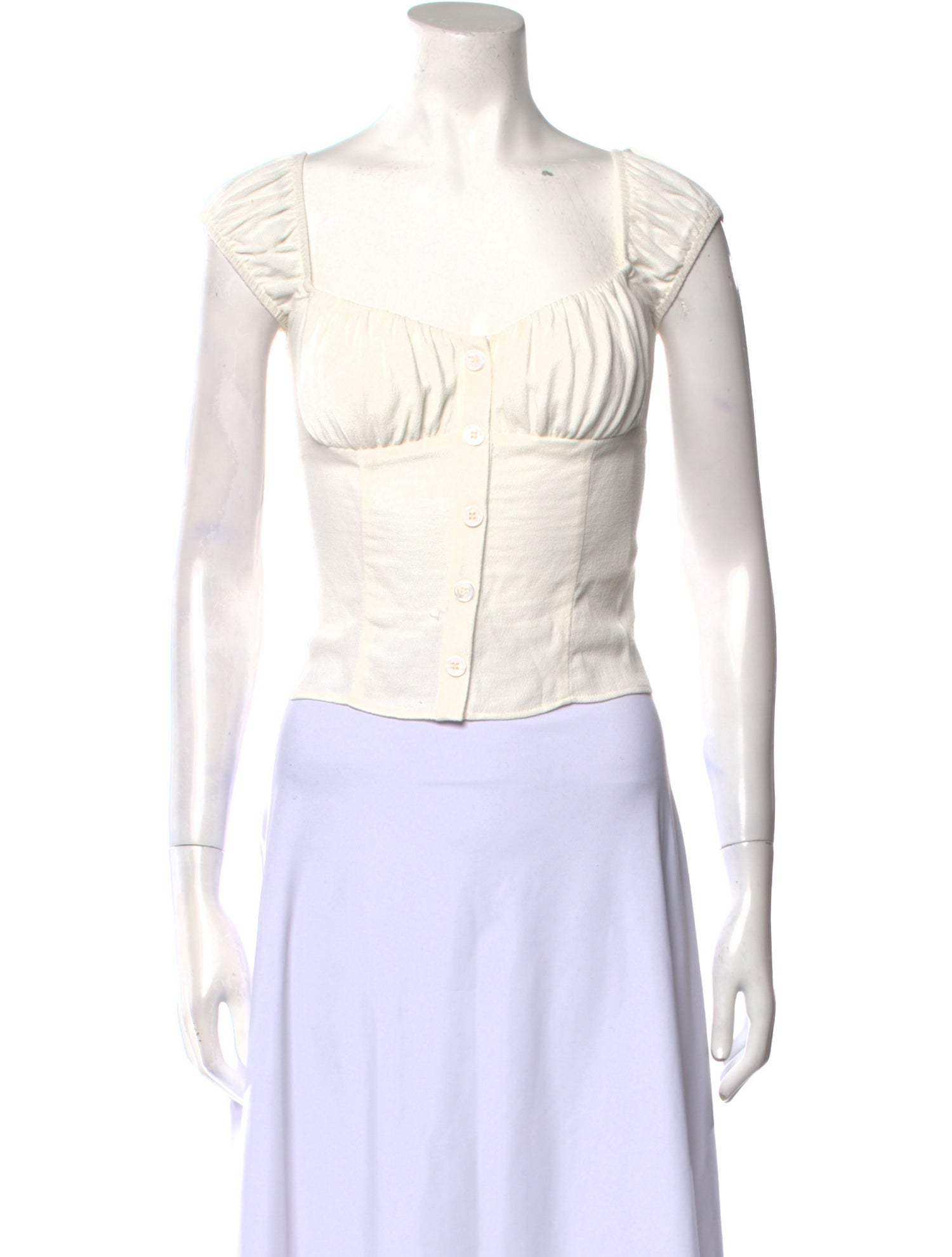 Reformation Square Neckline Sleeveless Crop Top - White Tops, Clothing ...