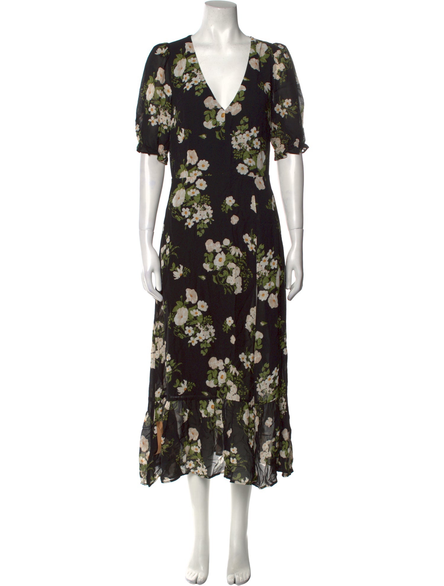 Reformation Floral Print Long Dress w/ Tags - Black Dresses, Clothing ...