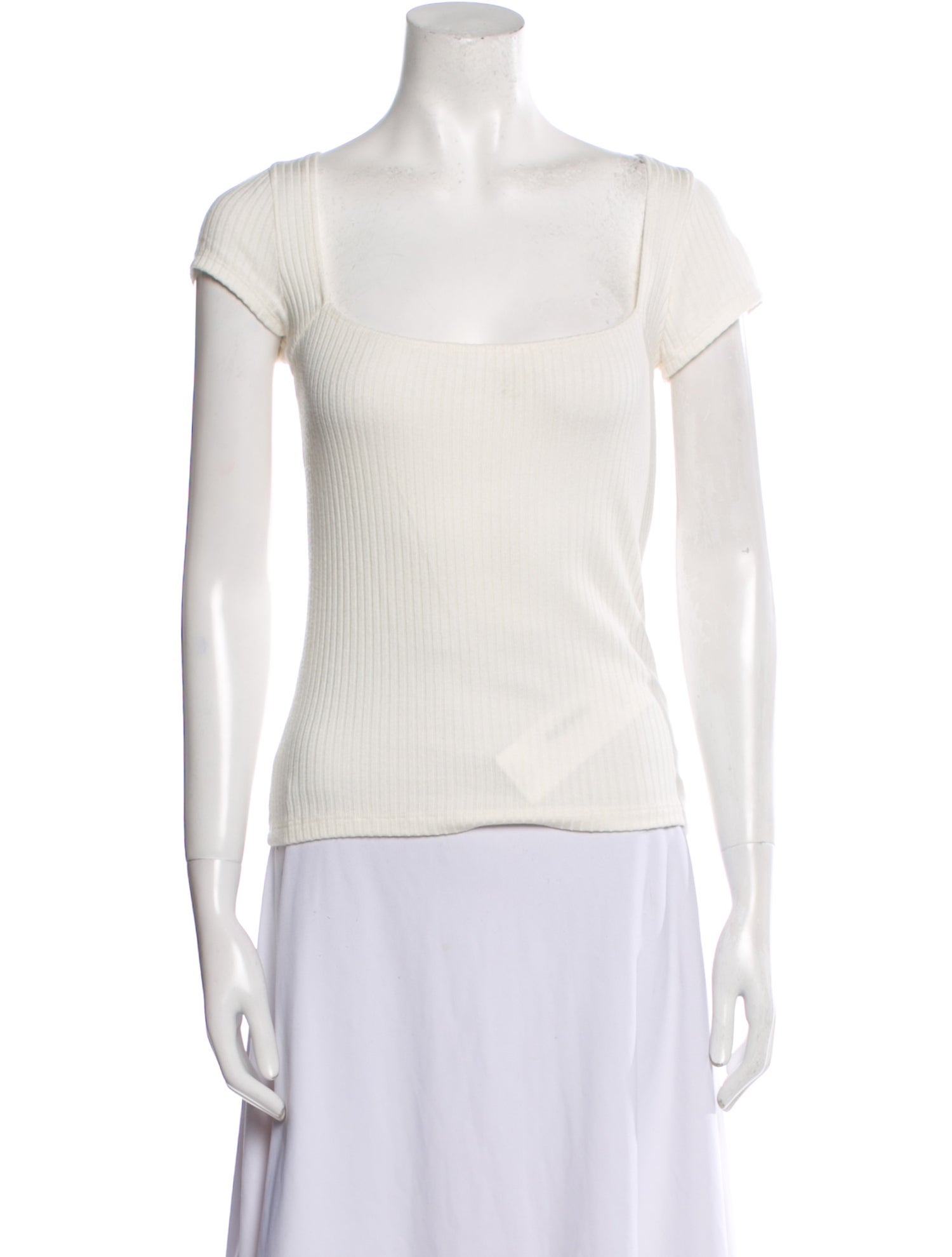 Reformation Square Neckline Short Sleeve Top - Neutrals Tops, Clothing ...