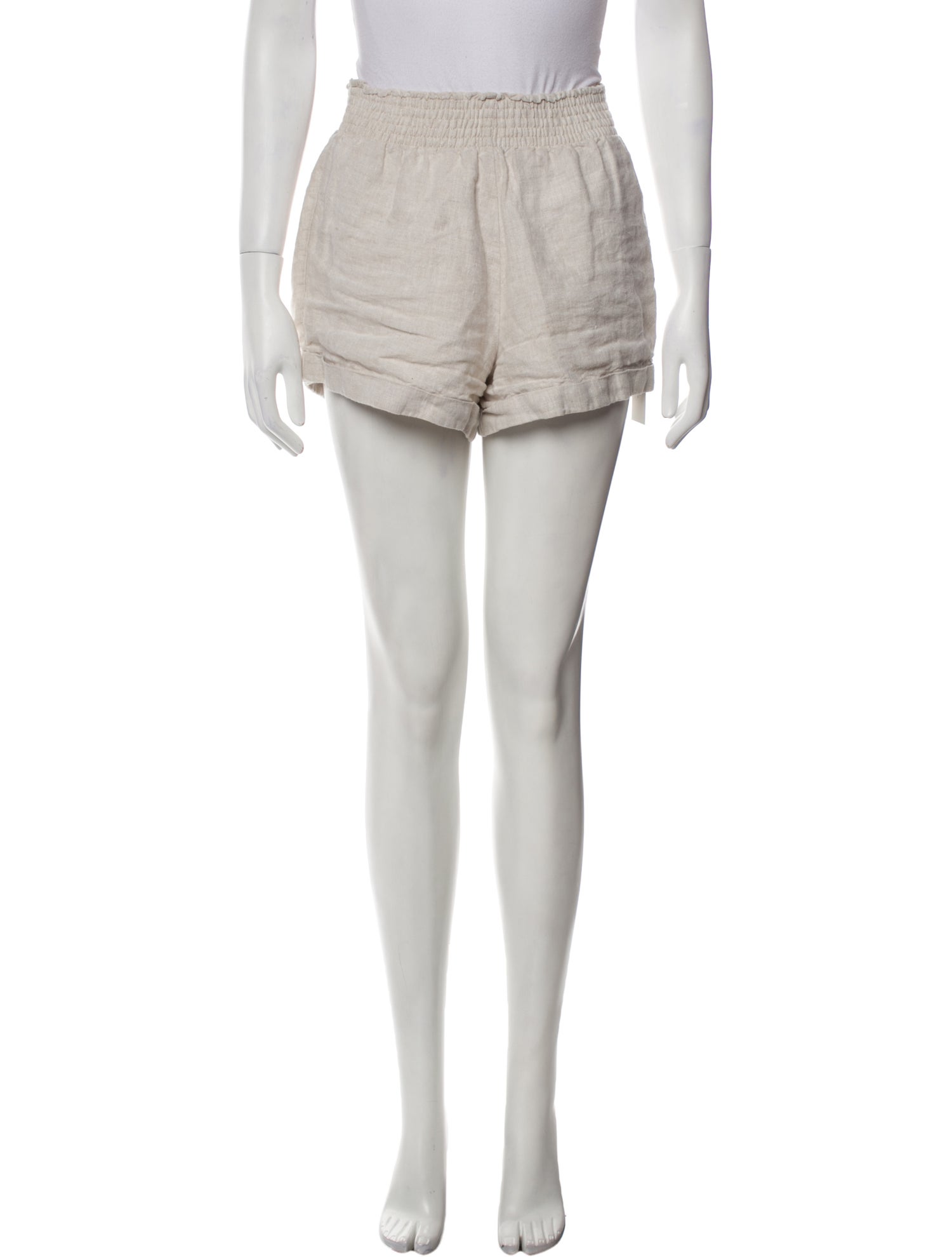 Reformation Linen Mini Shorts - Neutrals, 12" Rise Shorts, Clothing ...