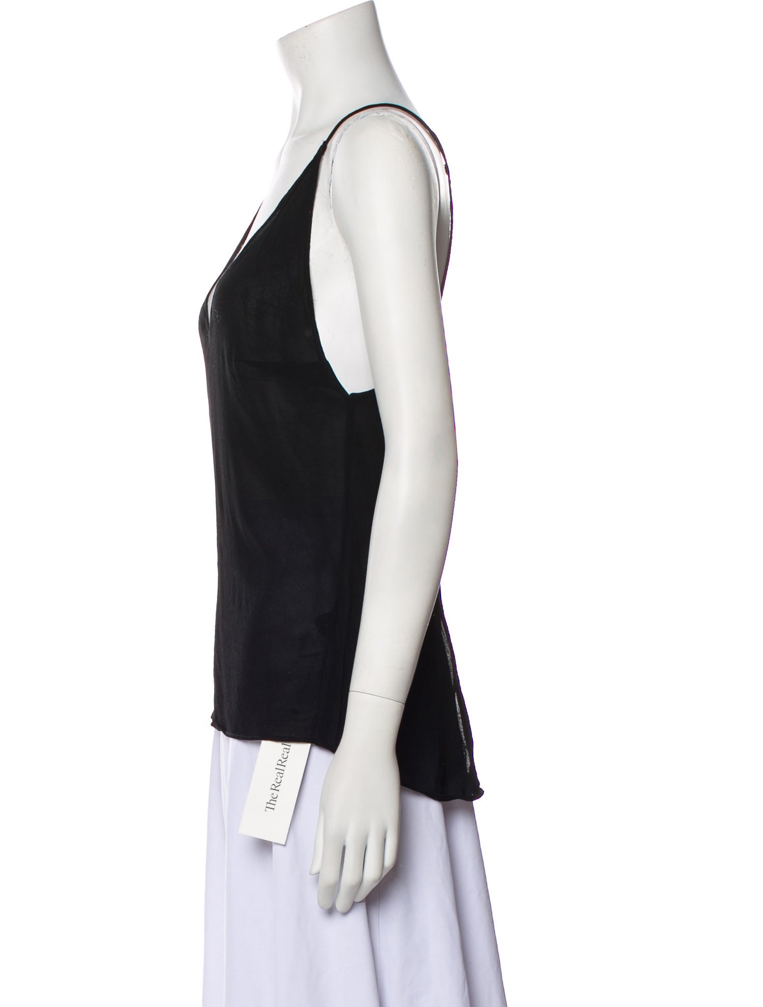 Valentino Scoop Neck Sleeveless Top - Black Tops, Clothing - VAL434092 | The RealReal