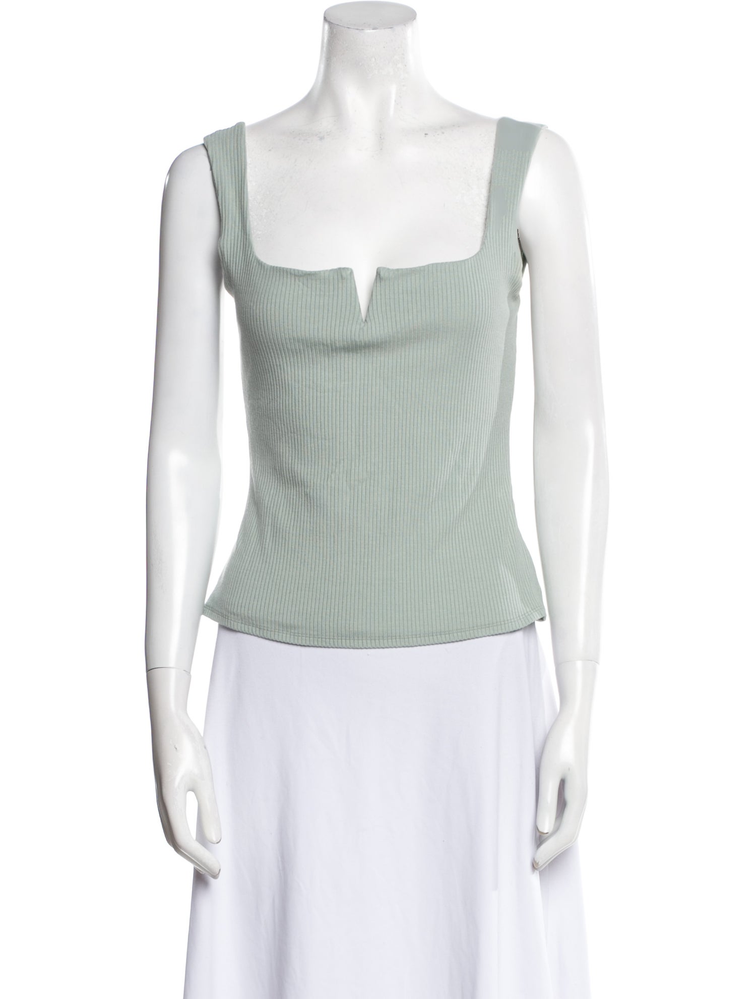 Reformation Square Neckline Sleeveless Crop Top - Green Tops, Clothing ...