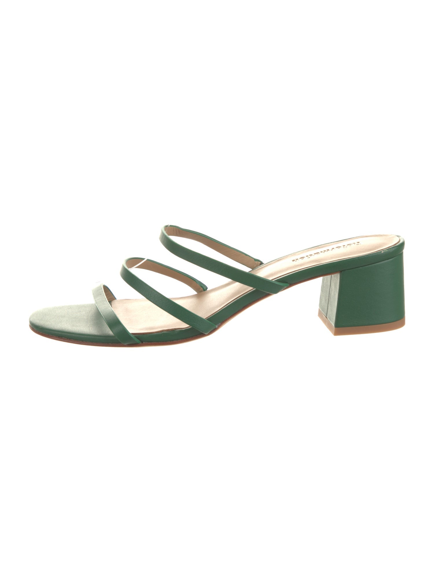 Reformation Leather Slides - Green Sandals, Shoes - WRFMN262117 | The ...