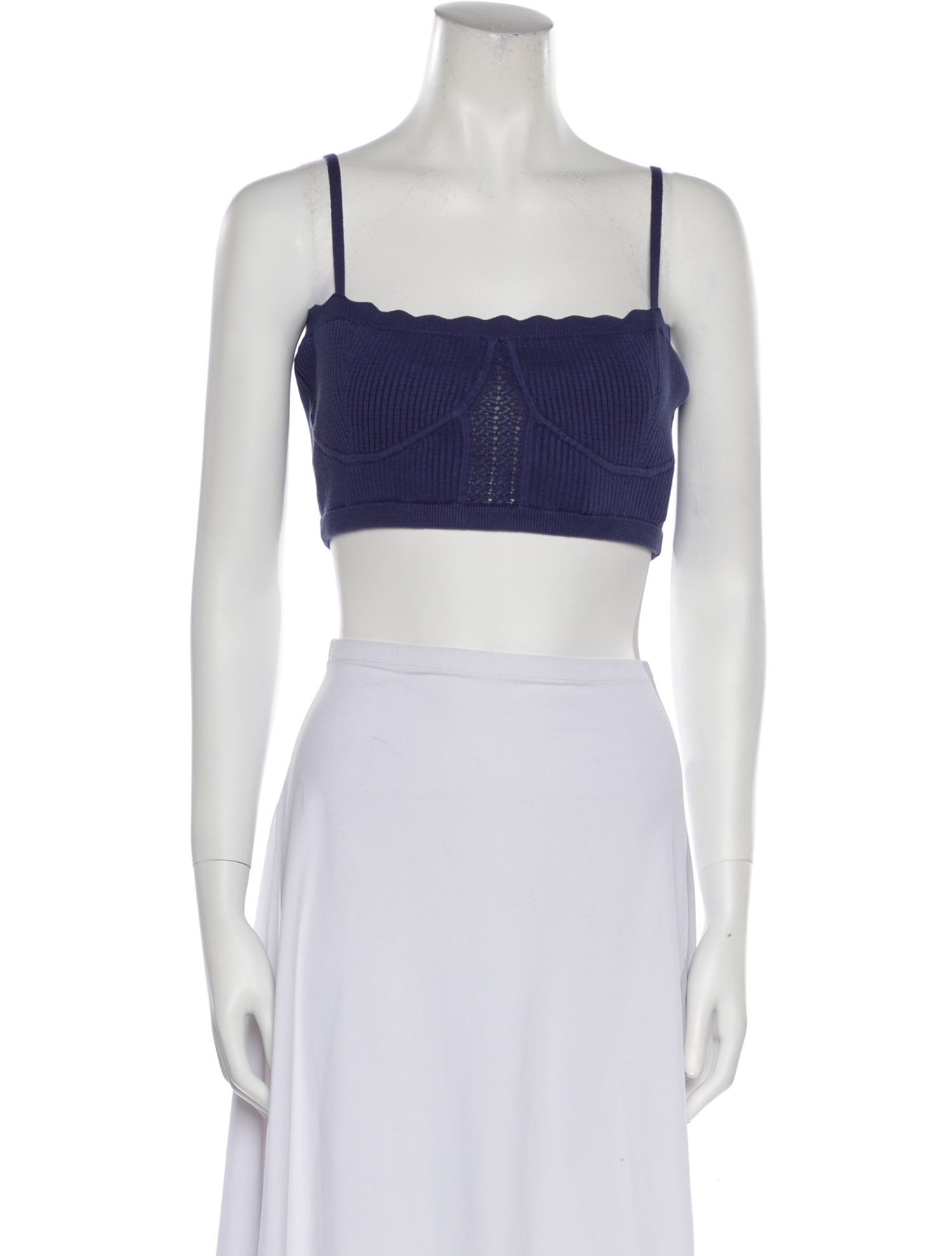 Reformation Square Neckline Sleeveless Crop Top w/ Tags - Blue Tops ...