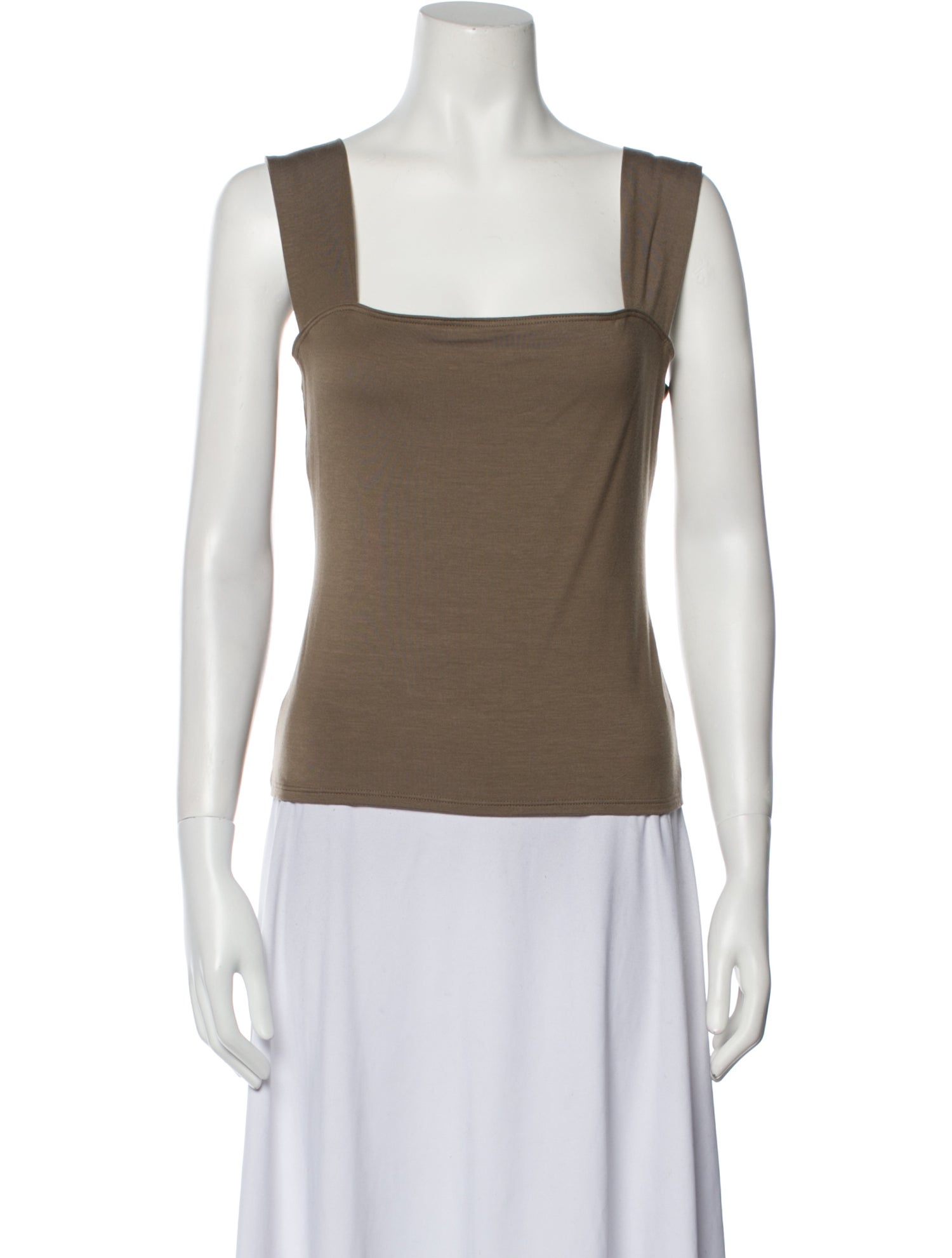 Reformation Square Neckline Sleeveless Top - Brown Tops, Clothing ...
