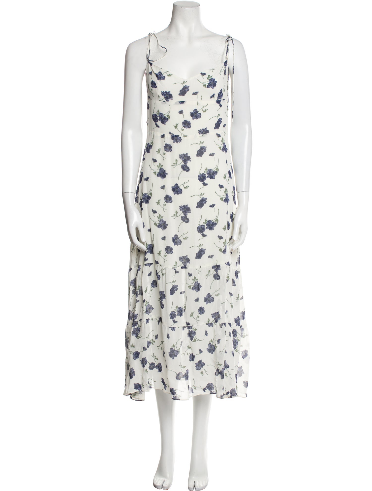 Reformation Floral Print Long Dress w/ Tags - Neutrals Dresses ...