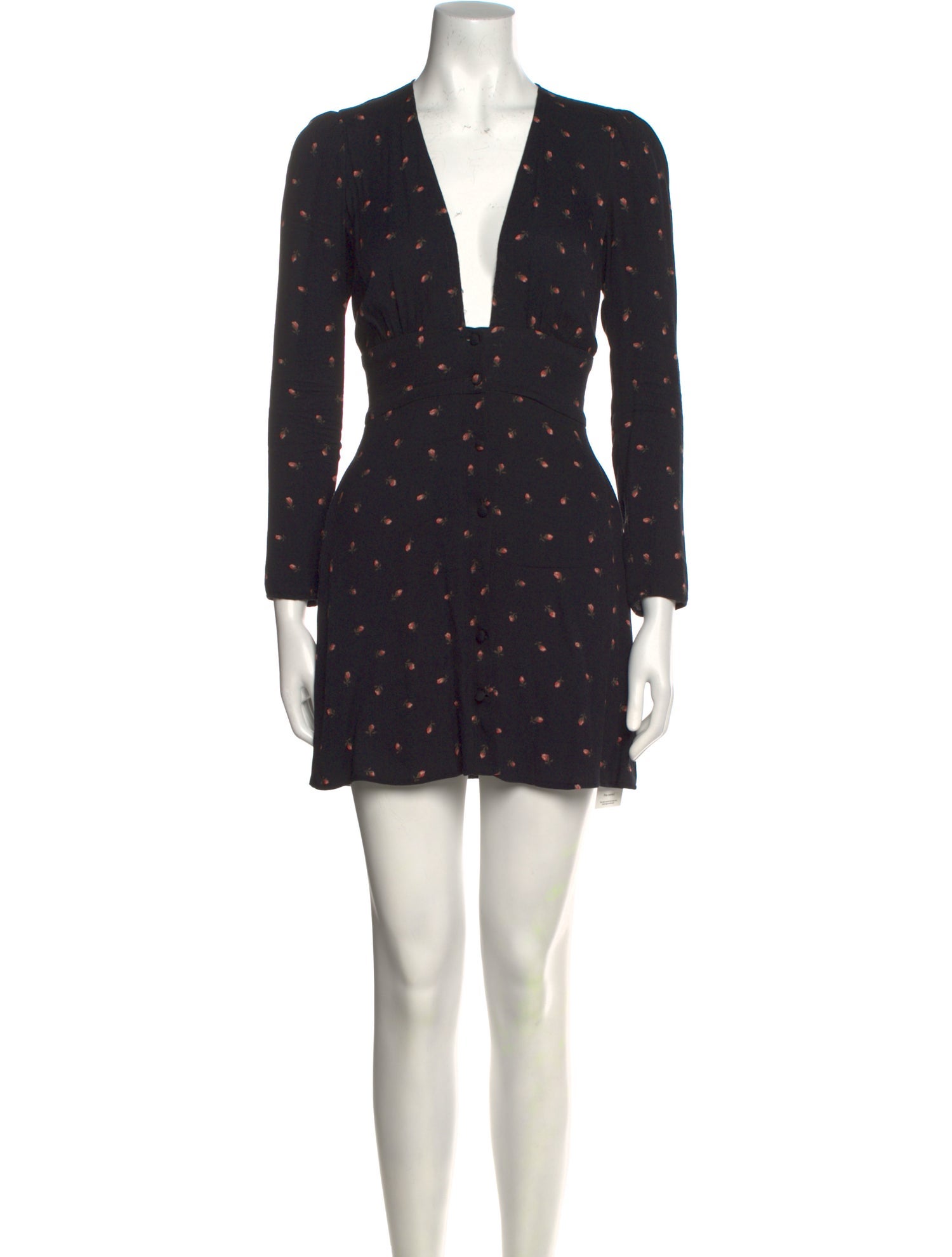 Reformation Floral Print Mini Dress - Black Dresses, Clothing ...
