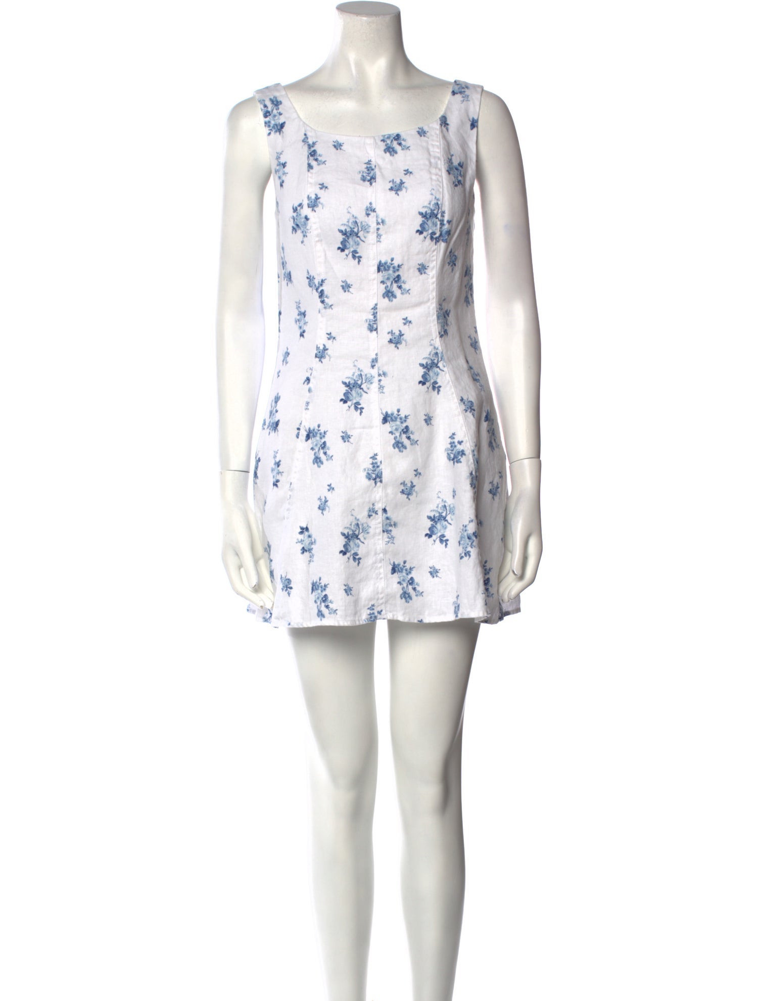 Reformation Linen Mini Dress - Blue Dresses, Clothing - WRFMN276038 ...