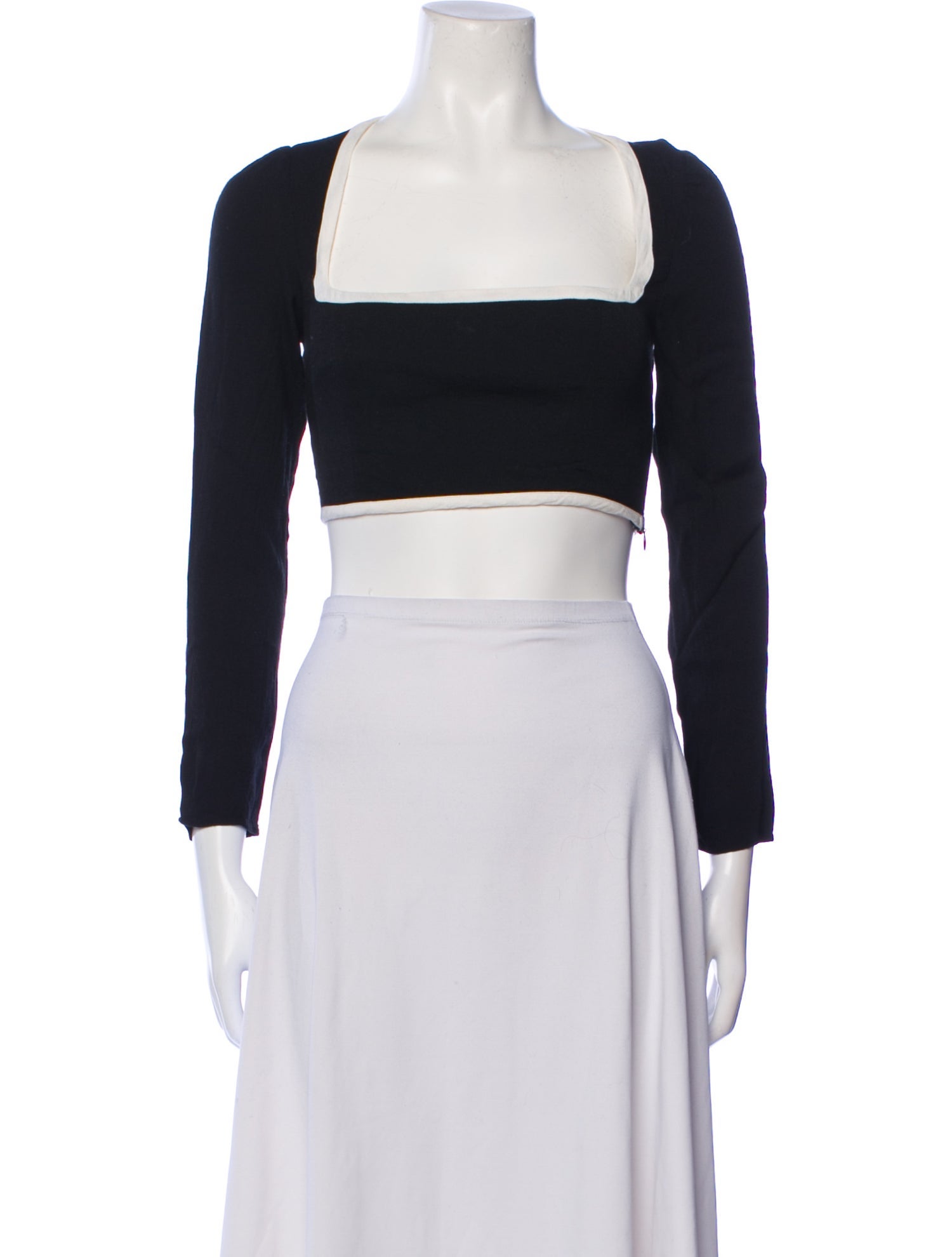 Reformation Square Neckline Long Sleeve Crop Top - Tops, Clothing ...
