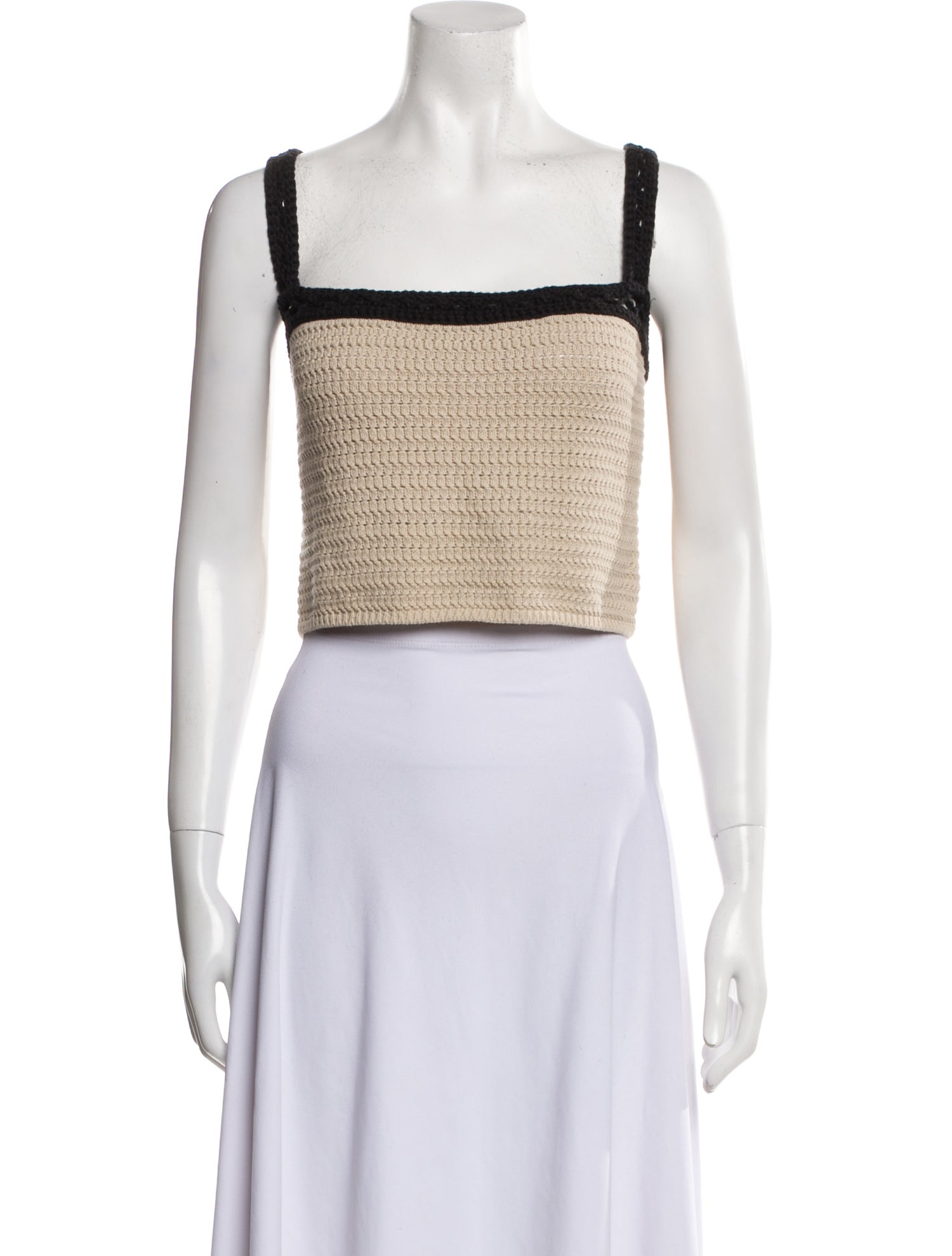 Reformation Square Neckline Sleeveless Crop Top - Neutrals Tops ...