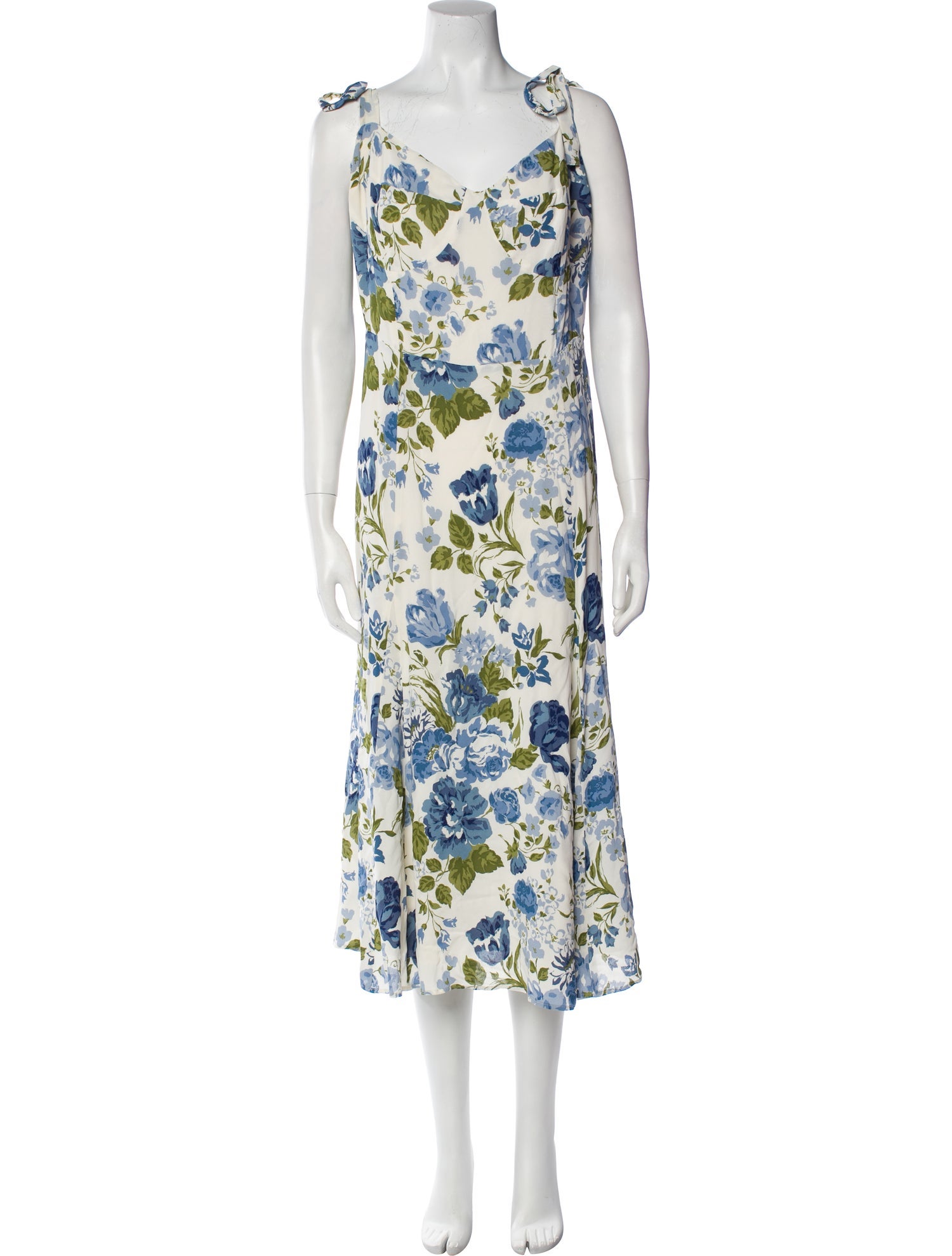 Reformation Floral Print Long Dress - Neutrals Dresses, Clothing ...