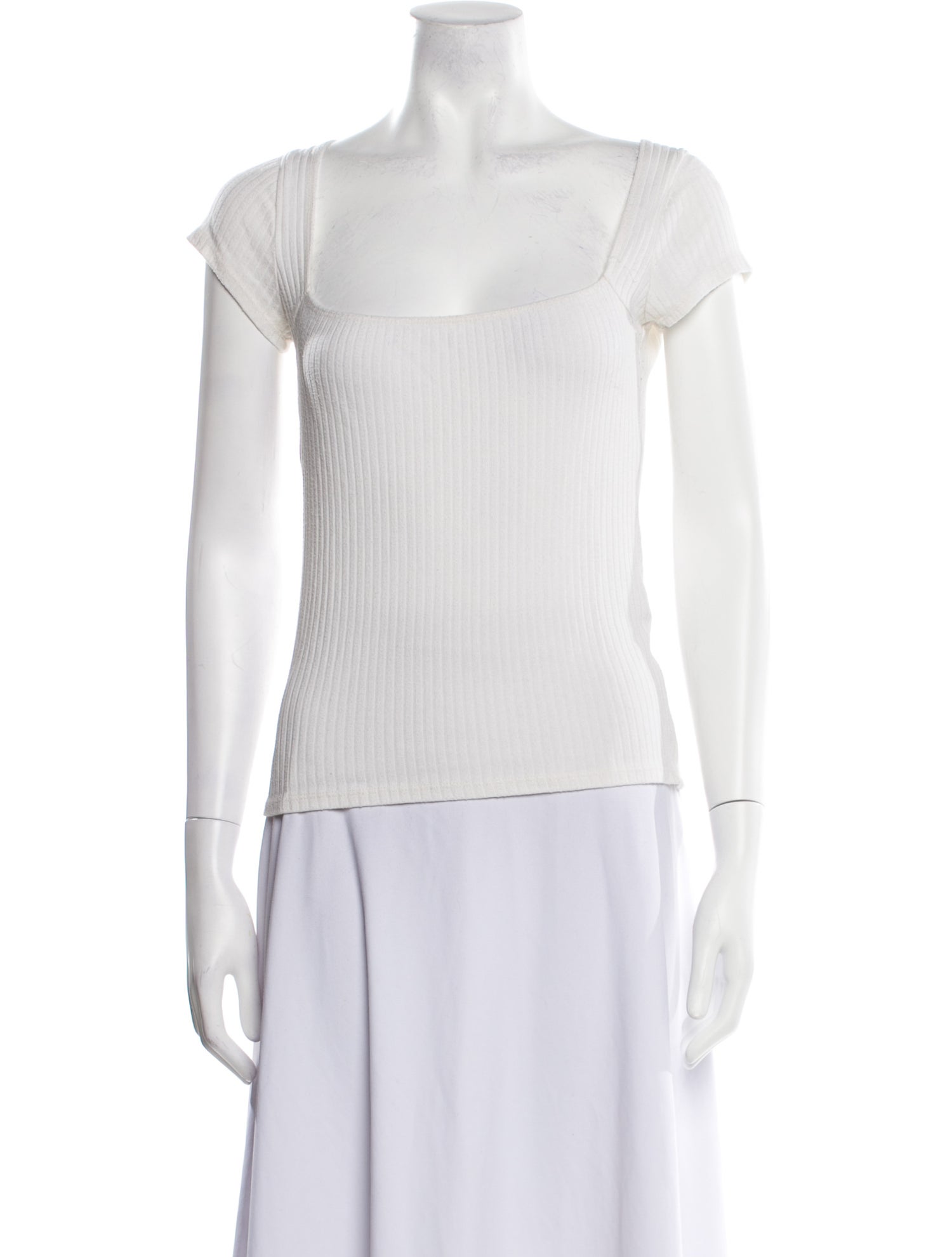 Reformation Square Neckline Short Sleeve Top - White Tops, Clothing ...