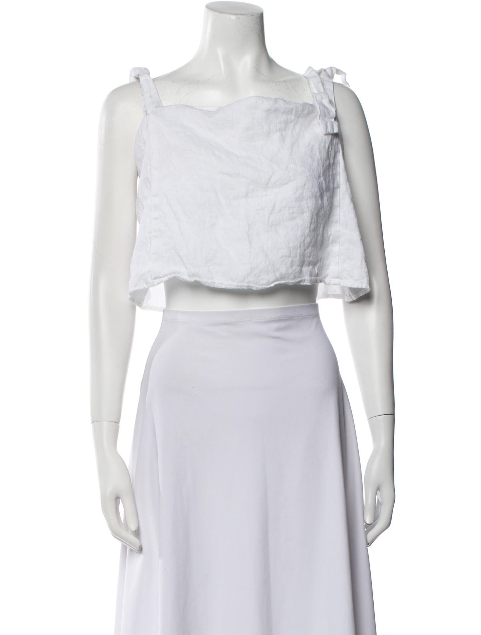 Reformation Square Neckline Sleeveless Crop Top - White Tops, Clothing ...