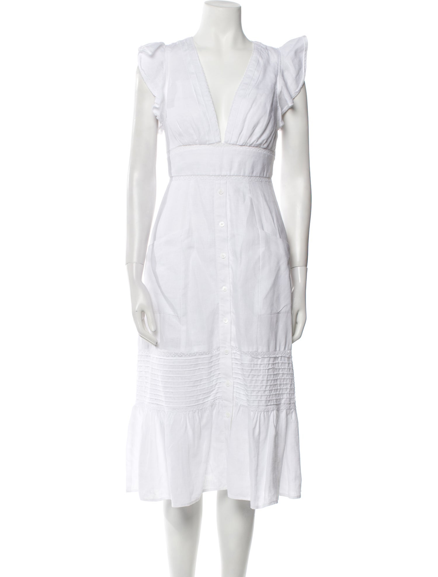 Reformation Linen Midi Length Dress - White Dresses, Clothing ...