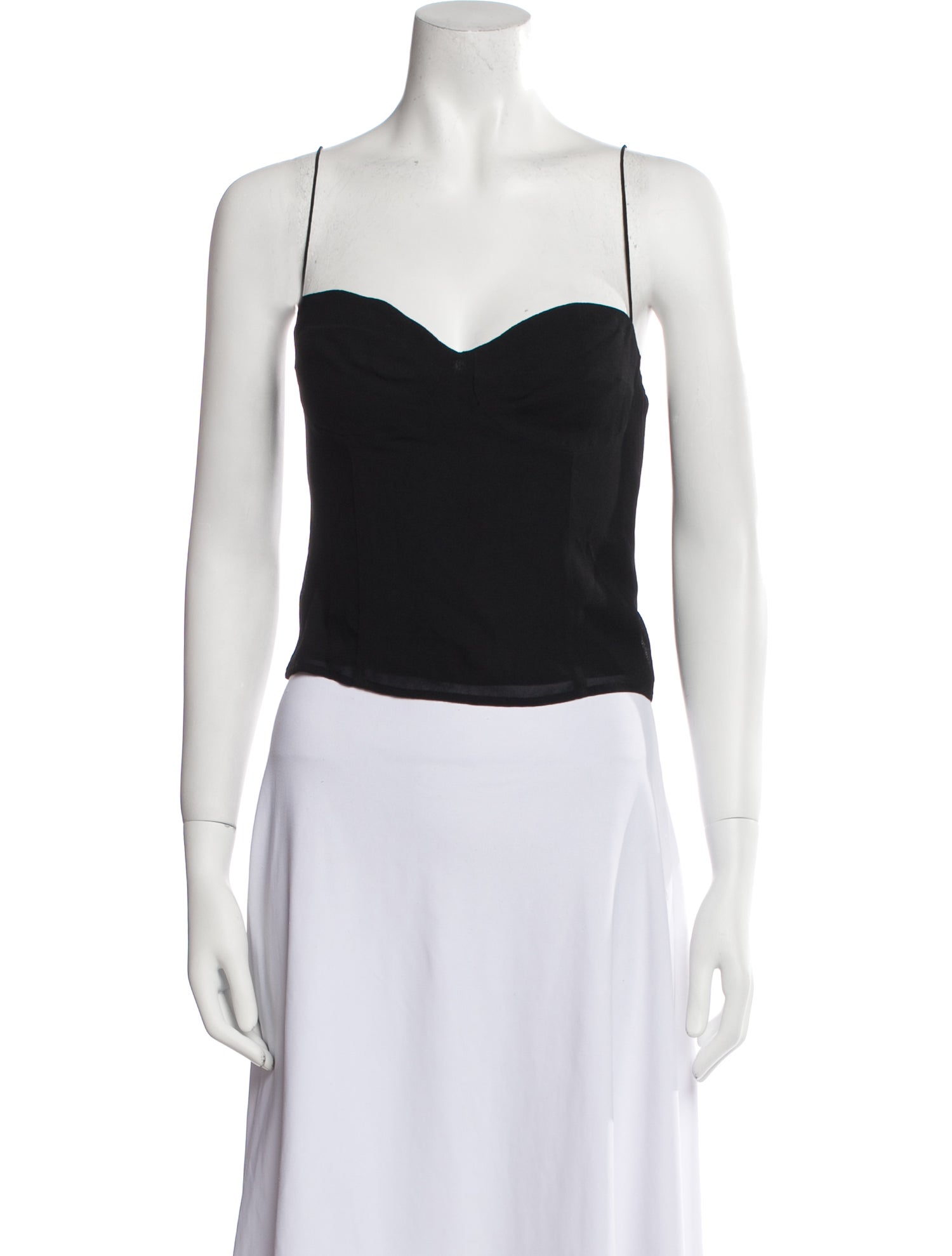Reformation Square Neckline Sleeveless Crop Top - Black Tops, Clothing ...