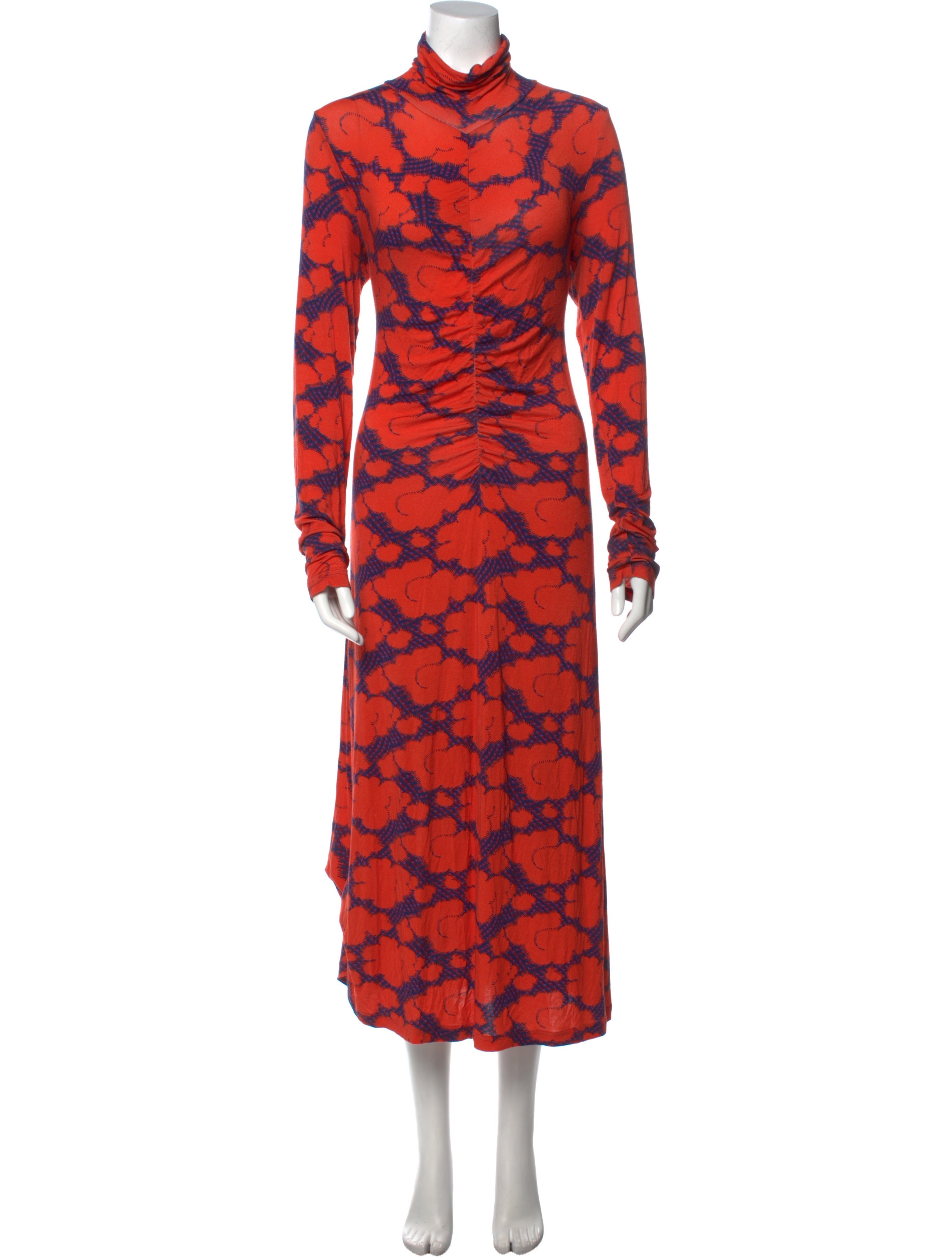 RHODE Floral Print Long Dress - Orange Dresses, Clothing - WRHOS30653 ...