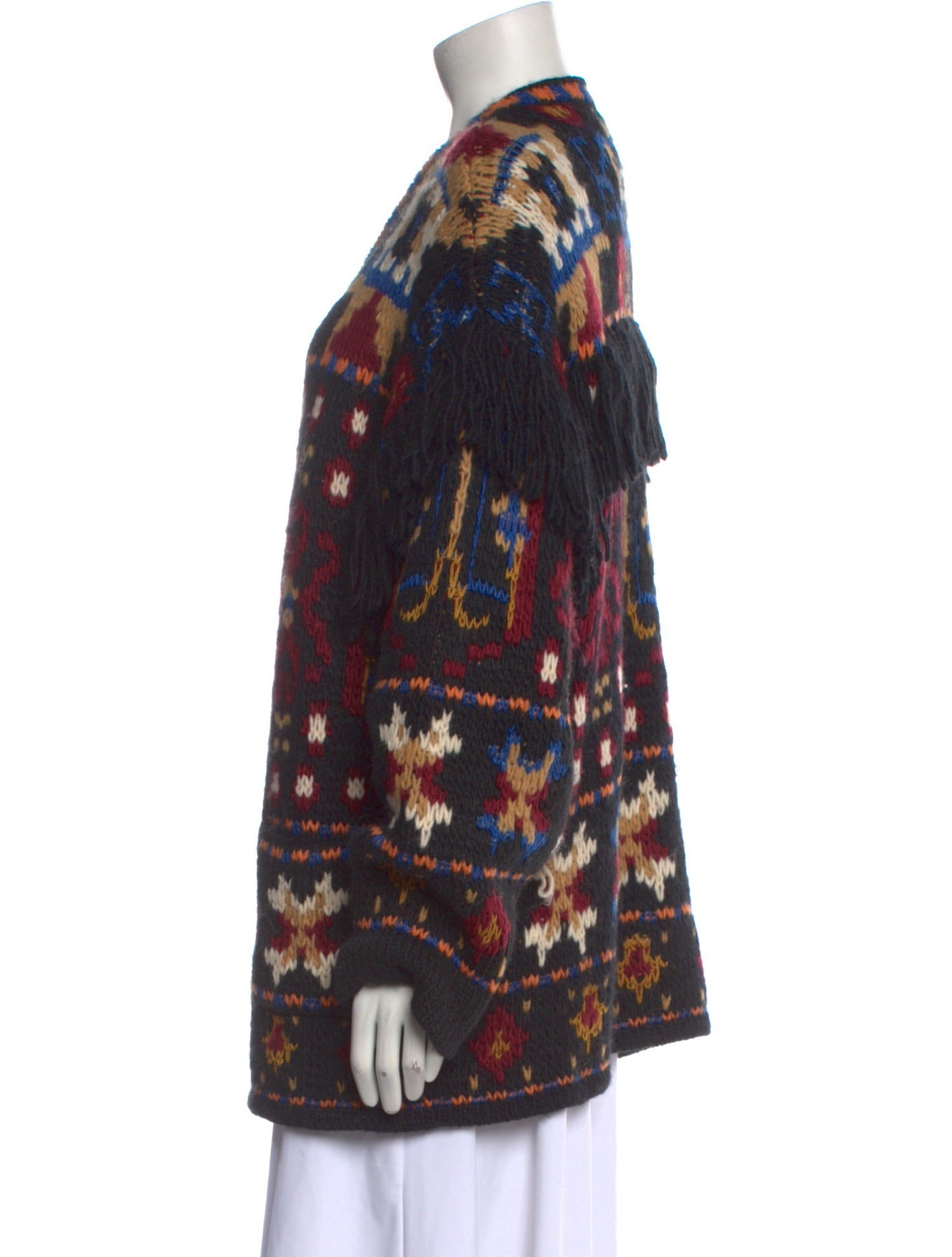 RHODE Patterned V-Neck Sweater - Black Knitwear, Clothing - WRHOS34361 ...