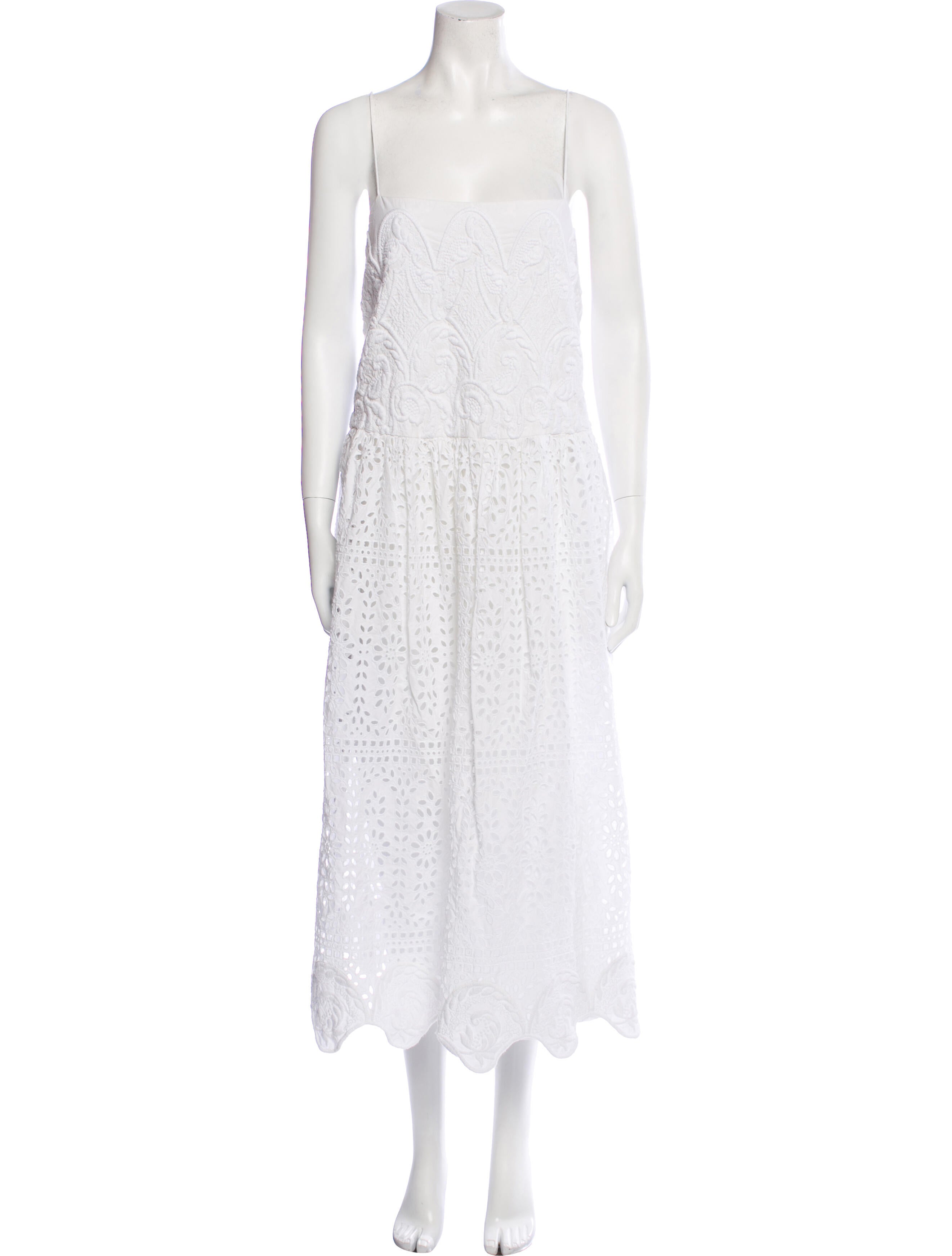 RHODE Square Neckline Long Dress w/ Tags - White Dresses, Clothing ...