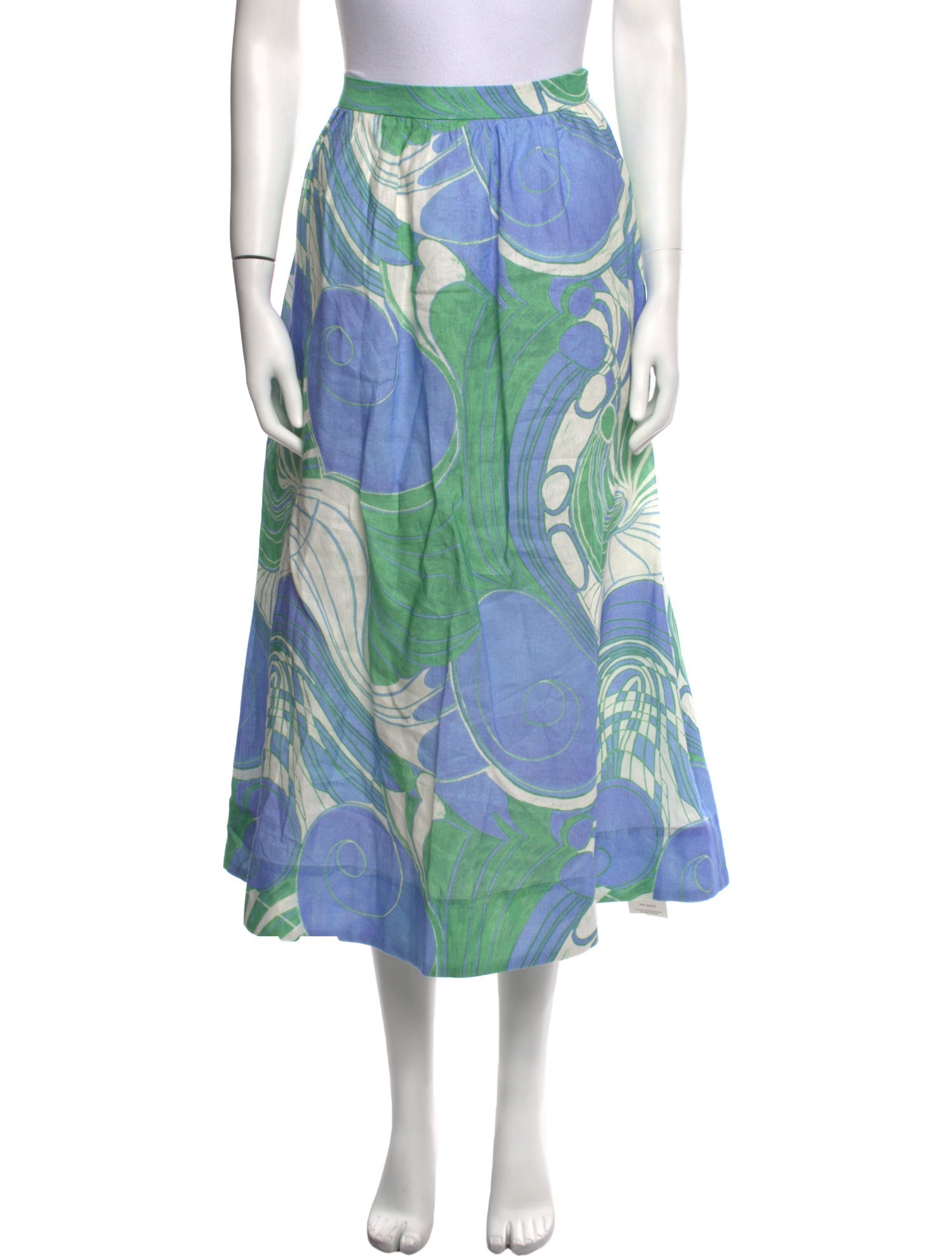 RHODE Linen Midi Length Skirt - Blue Skirts, Clothing - WRHOS35874 ...