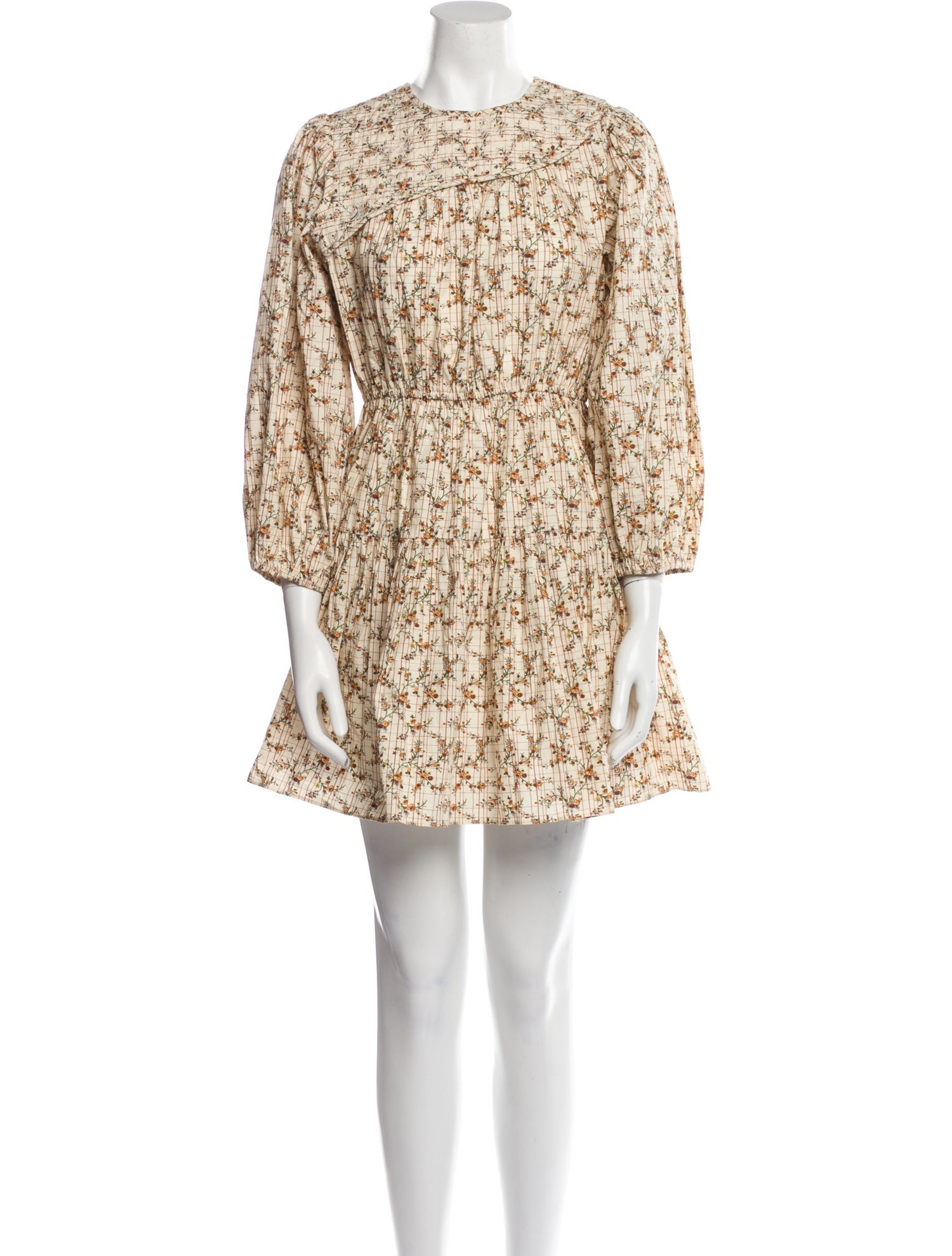 RHODE Floral Print Mini Dress - Yellow Dresses, Clothing - WRHOS37575 ...
