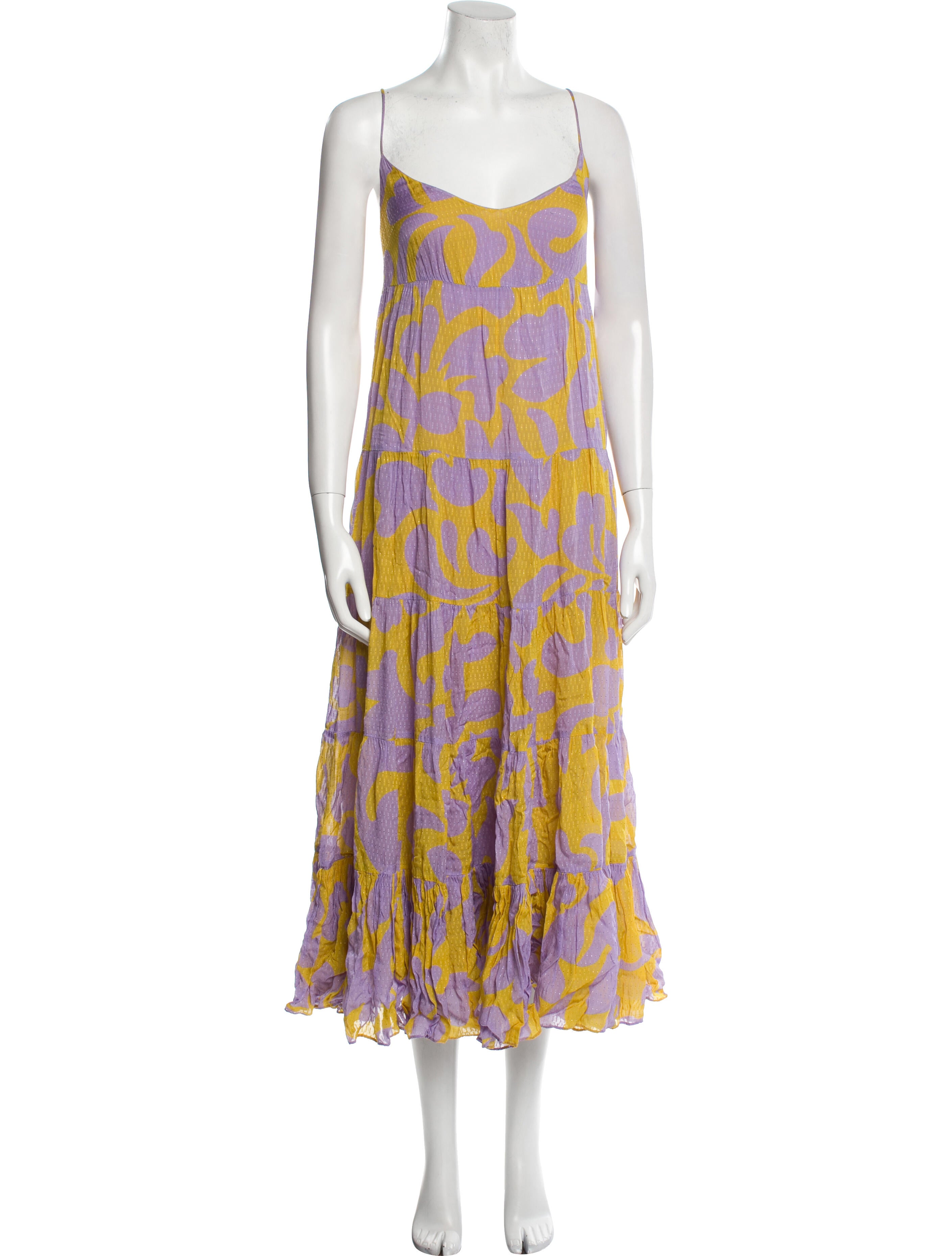 RHODE Printed Long Dress - Purple Dresses, Clothing - WRHOS37620 | The ...