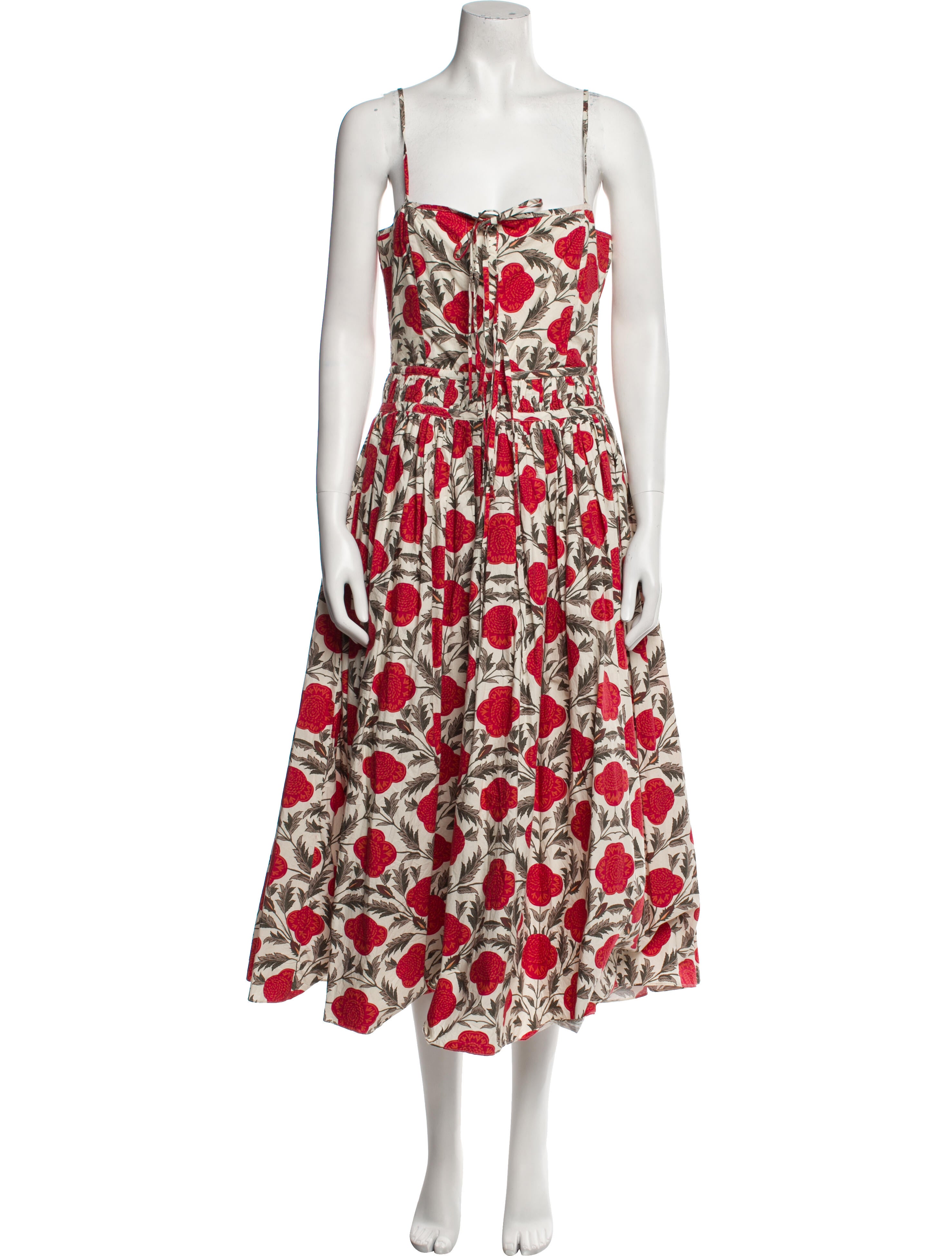 RHODE Floral Print Long Dress w/ Tags - Red Dresses, Clothing ...