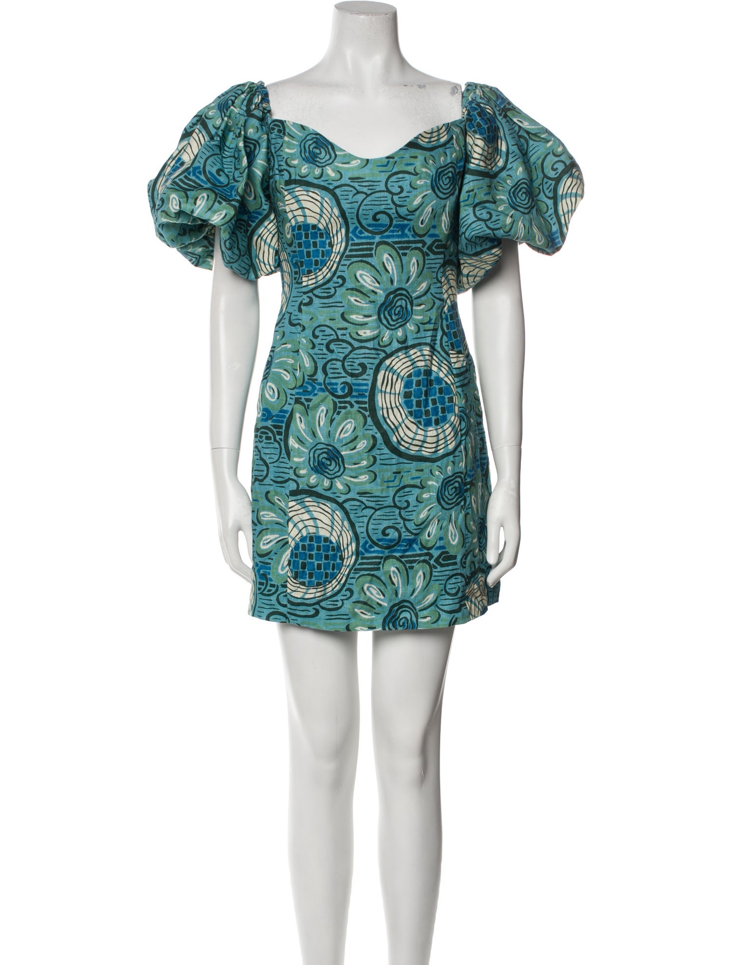 RHODE Linen Mini Dress w/ Tags - Blue Dresses, Clothing - WRHOS37748 ...