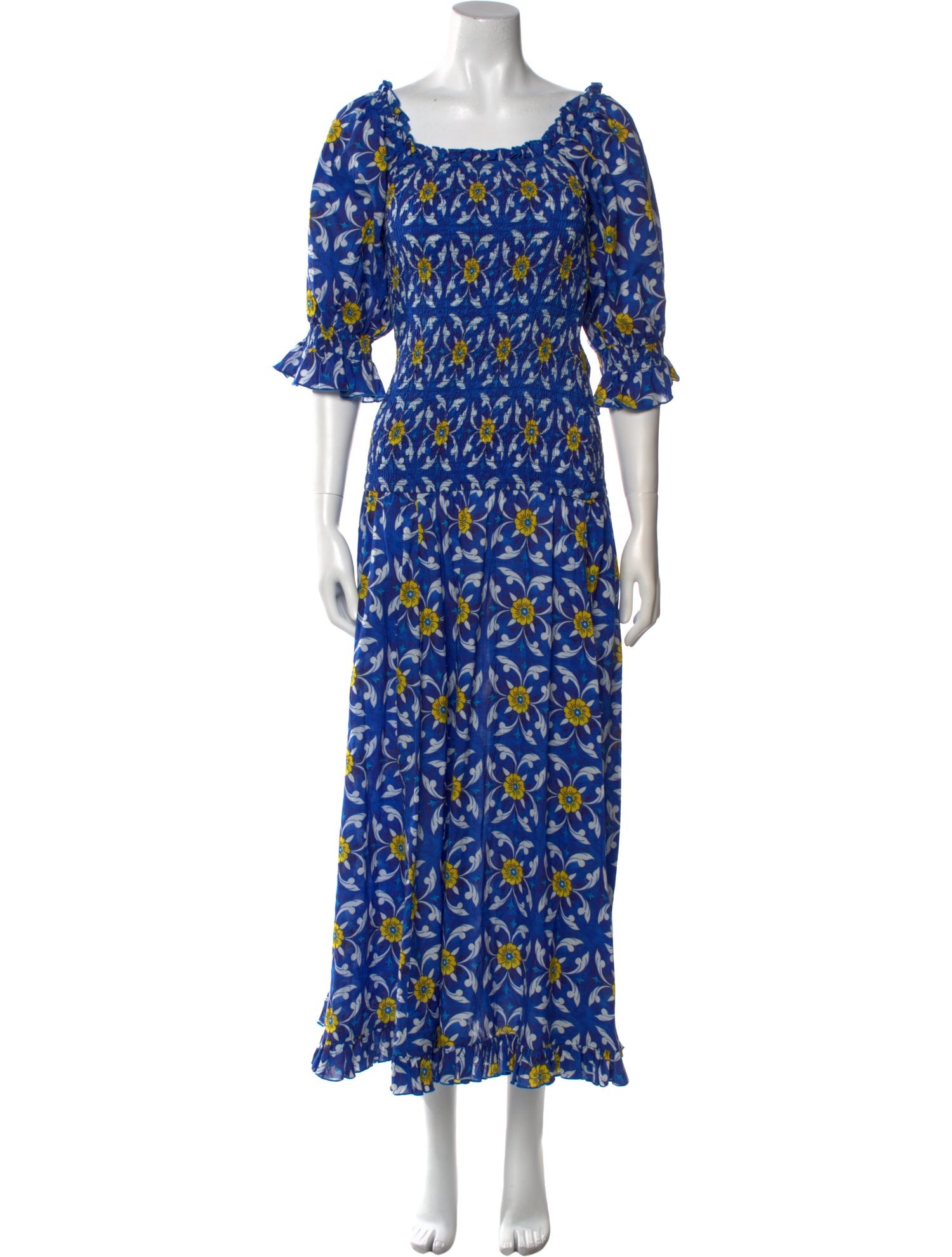 RHODE Printed Long Dress - Blue Dresses, Clothing - WRHOS39463 | The ...